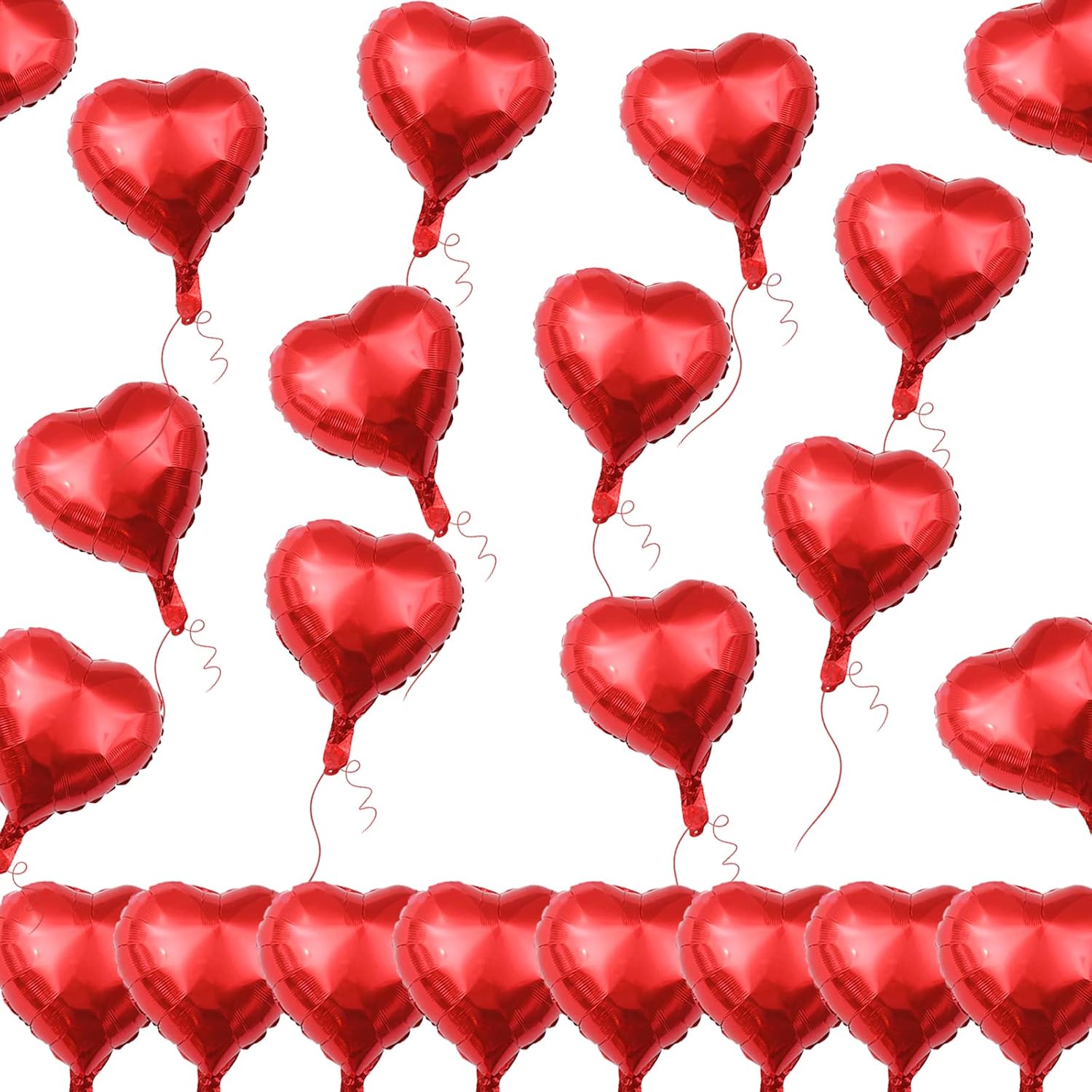 Amazon.com: 10 Inch Red Heart Mylar Balloons, 50pcs Small Foil Balloons ...