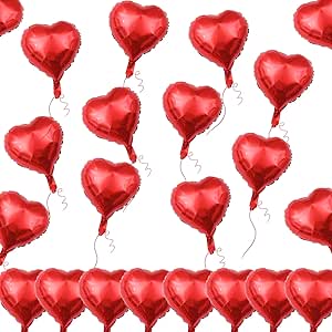 Amazon.com: 10 Inch Red Heart Mylar Balloons, 50pcs Small Foil Balloons ...