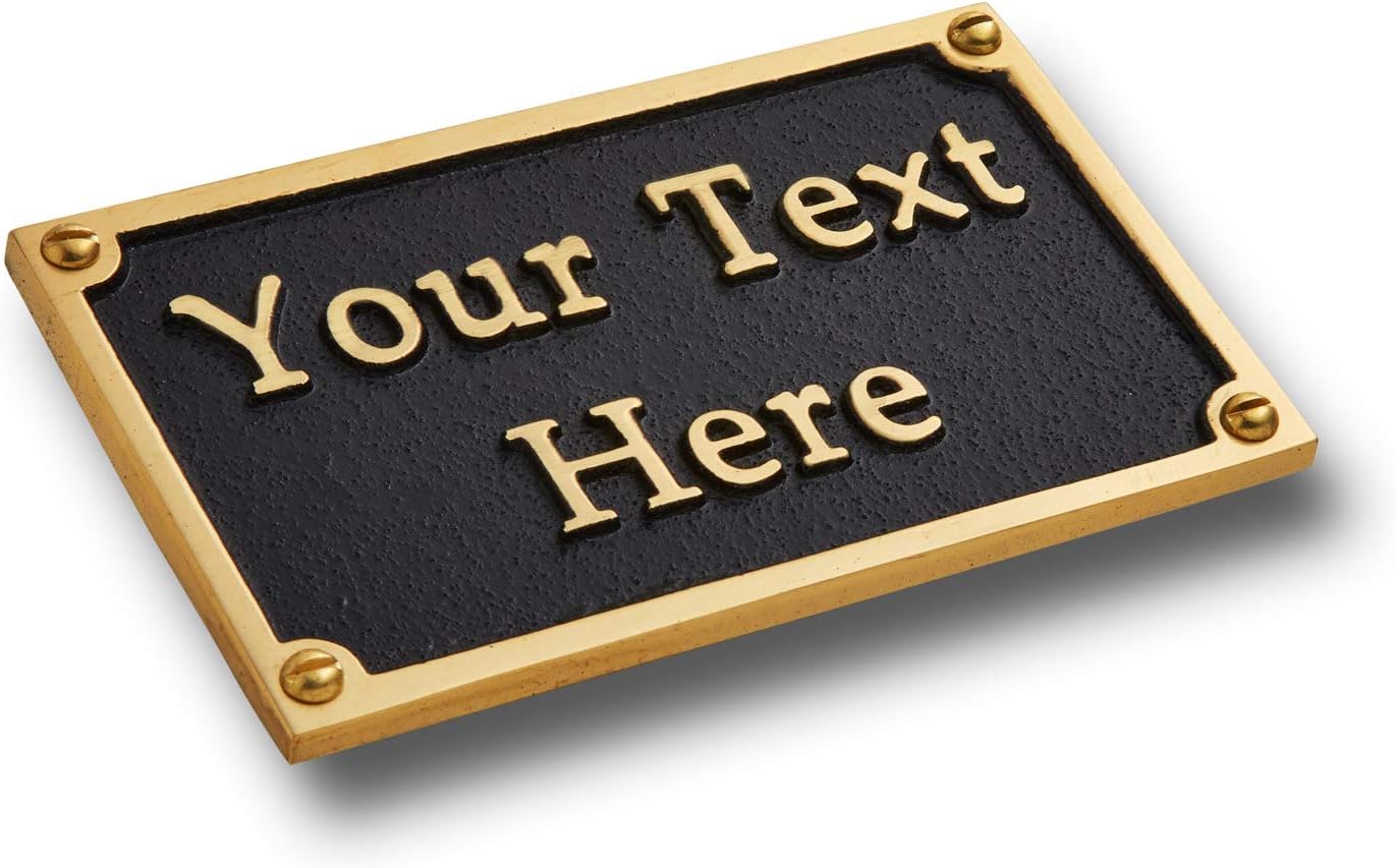Amazon.com: The Metal Foundry Personalised Solid Brass Plaque sign ...