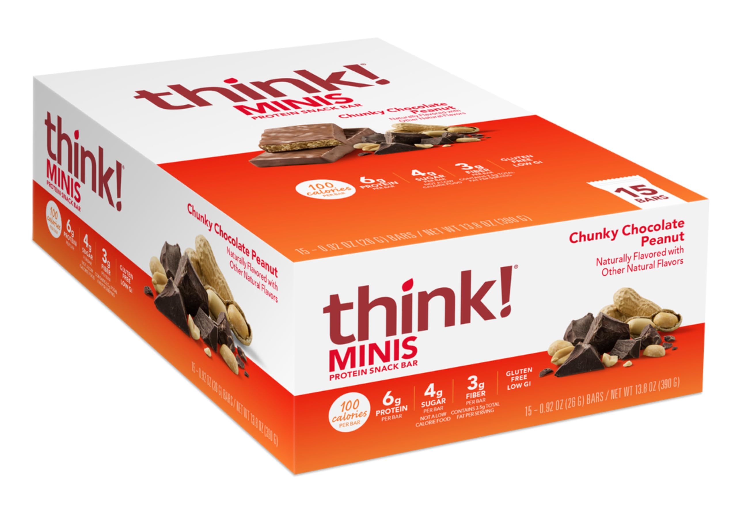 Amazon.com: think! Minis Protein Snack Bar, Gluten Free, Chunky ...