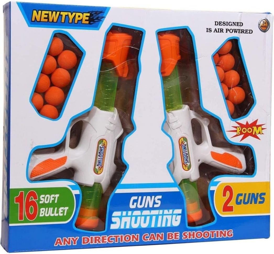 Toy Gun for Kids with 16 Soft Balls, Multi-Directional Shooting Air Gun ...