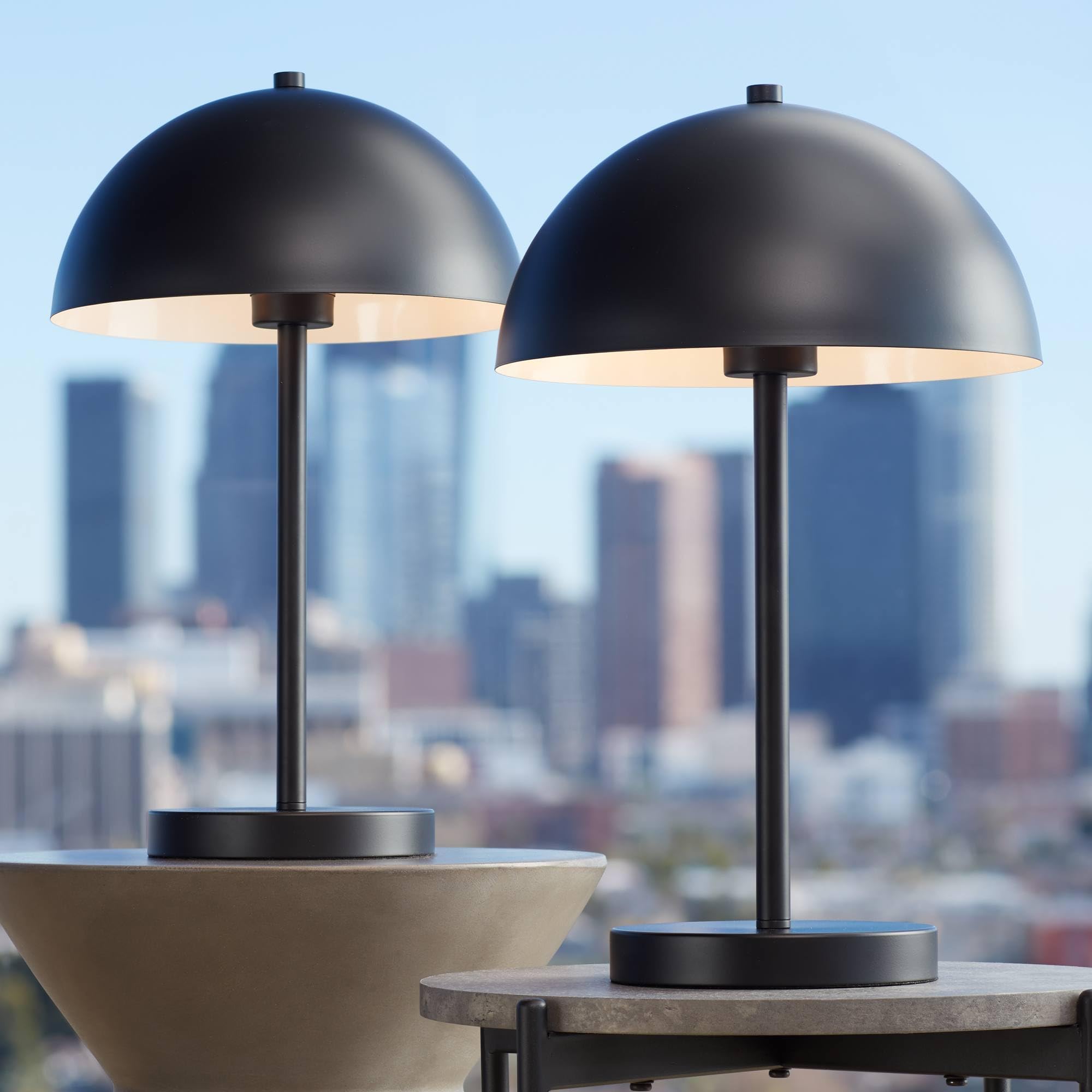 360 Lighting Rhys Modern Mid Century Mushroom Accent Table Lamps 19 1/2 ...