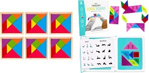Amazon.com: ArtCreativity Wooden Tangram Puzzles for Kids (Set of 6 ...