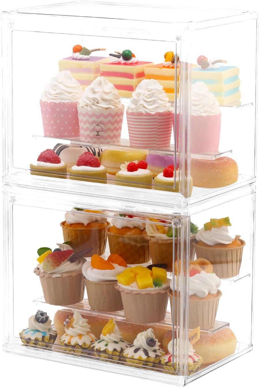 Amazon.com: MESISEPHELE 2PCS Clear Display Case Bread Box for Kitchen ...