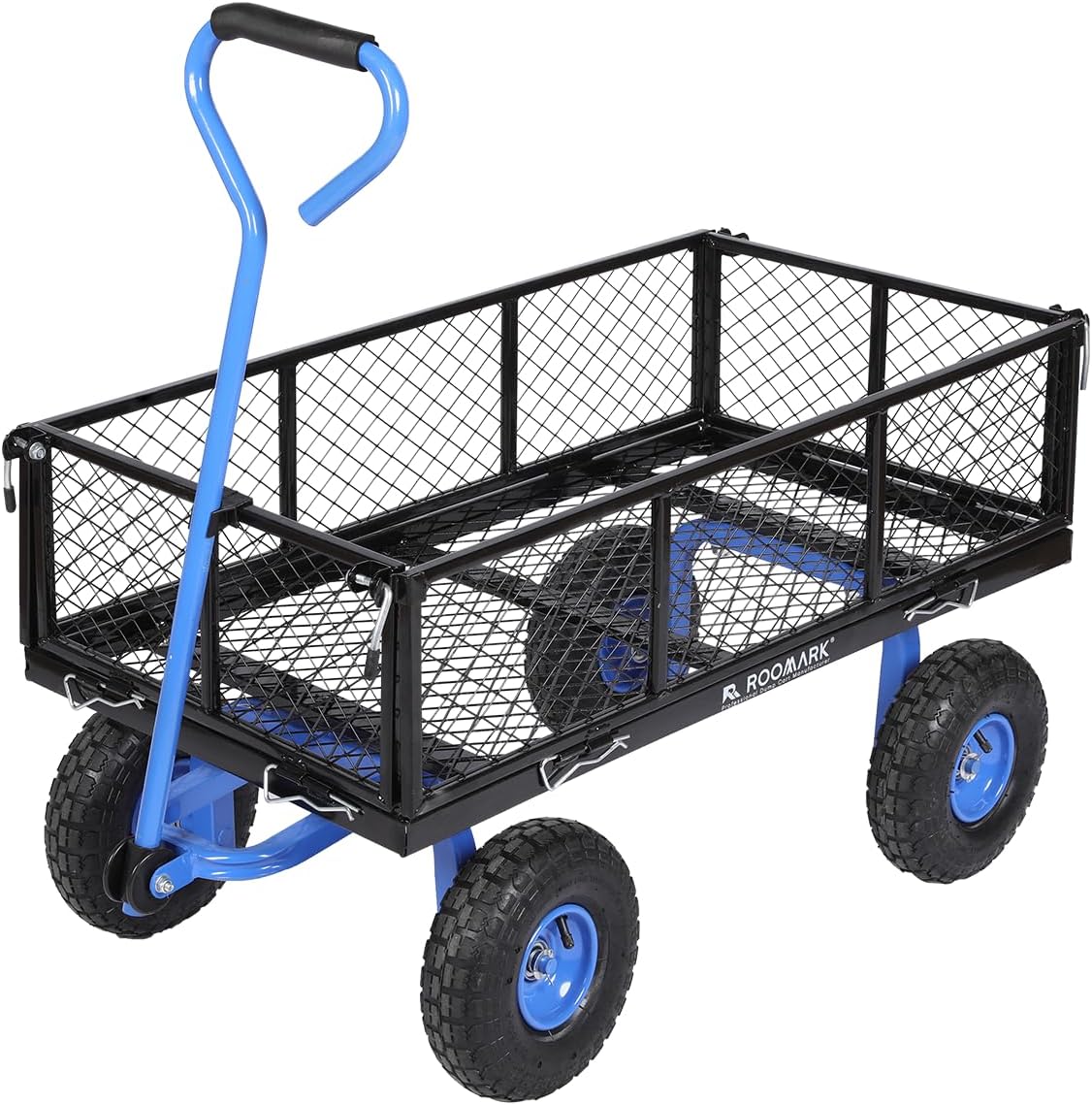 Amazon.com : VEVOR Steel Garden Cart, Heavy Duty 1200 lbs Capacity ...
