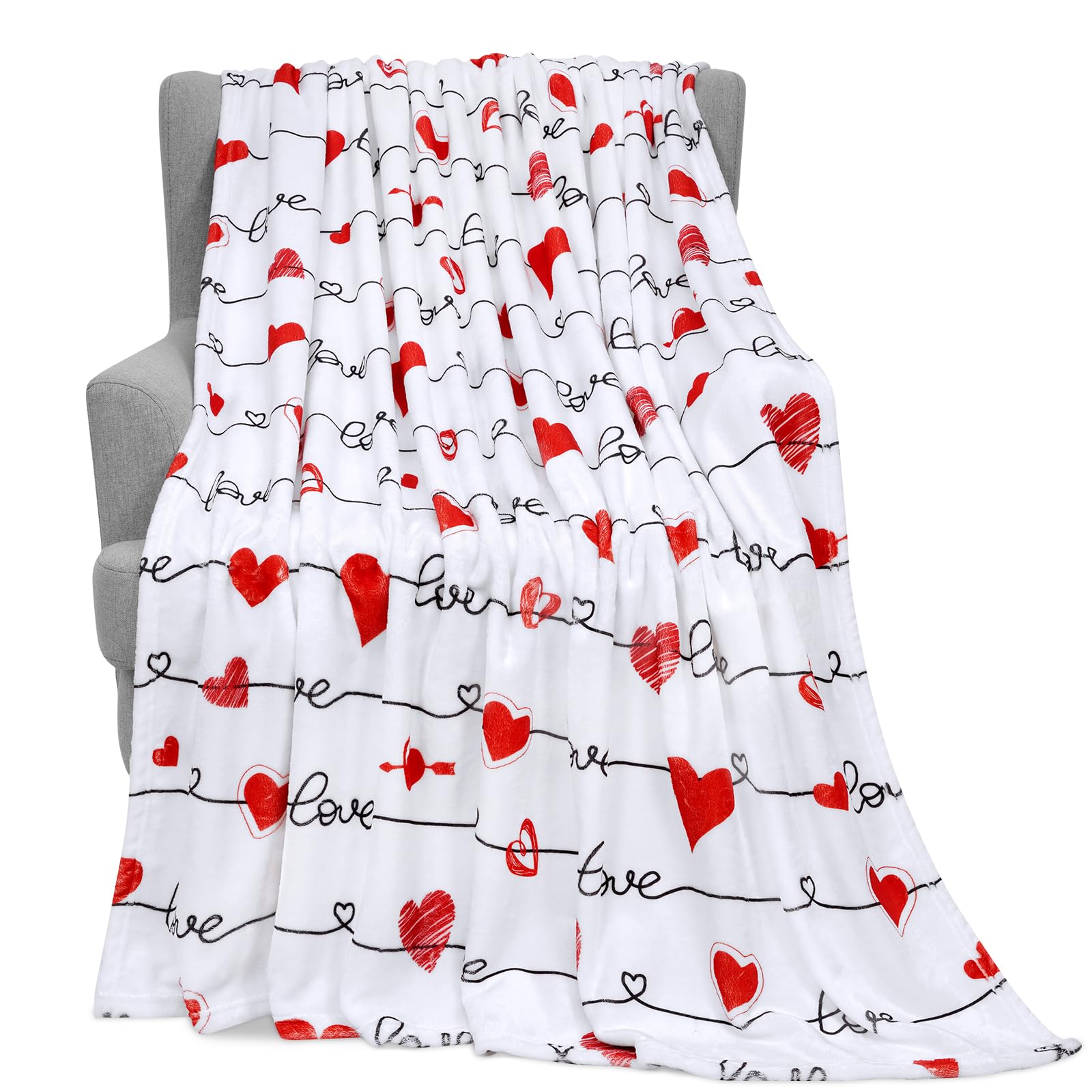 Amazon.com: ASPMIZ Valentine's Day Throw Blanket, Romantic Heart Love ...