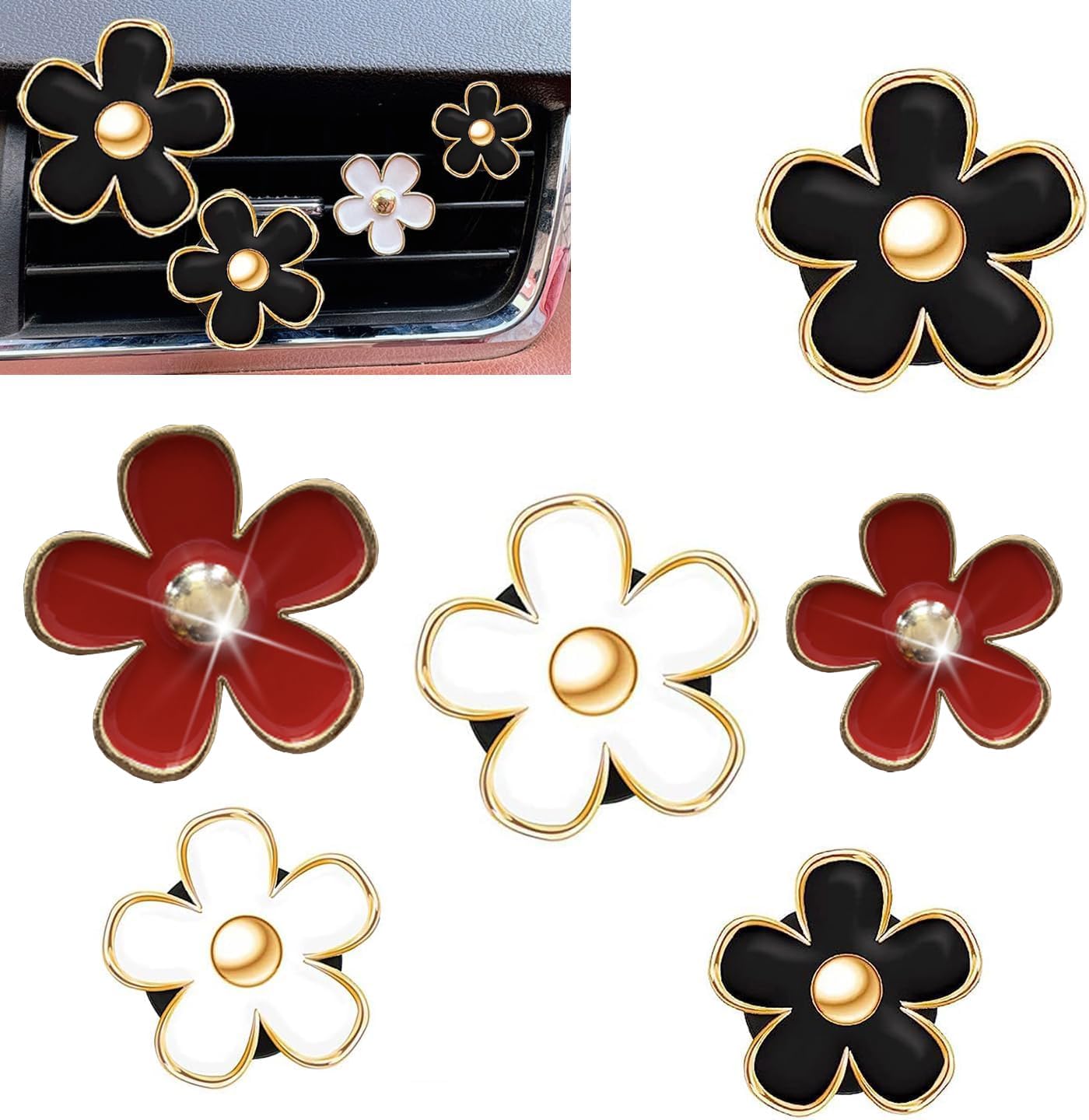 Amazon.com: 6 Pack Colorful Daisy Flower Car Air Vent Clips Car Air ...