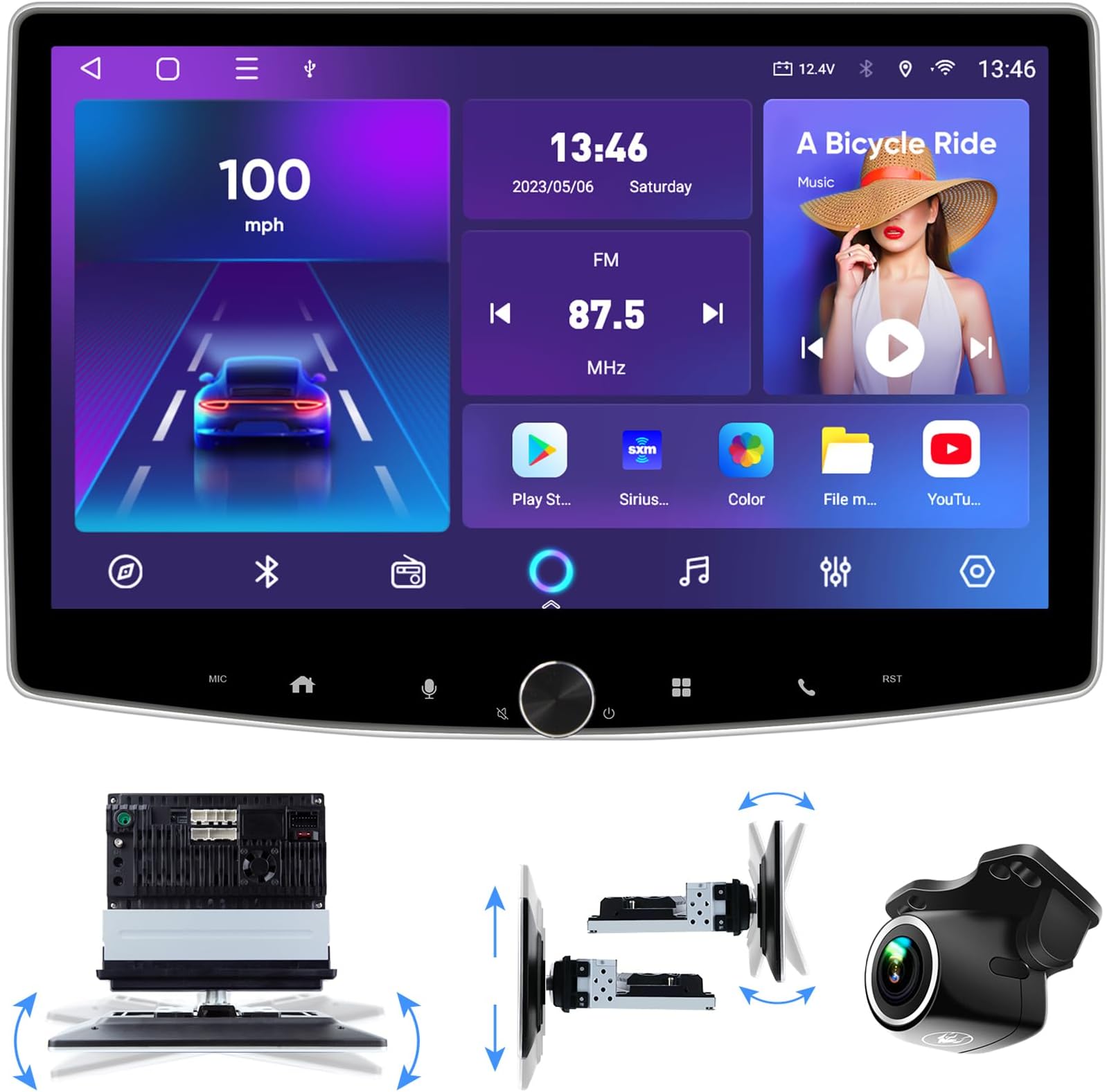 Amazon.com: [2G+64G] 10 inch Android 13 Single Din Touch Screen Car ...