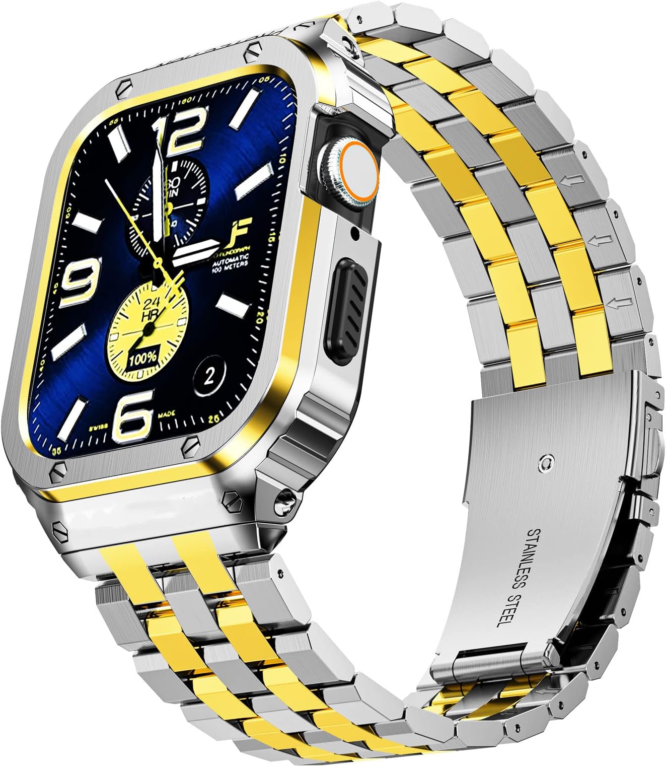 Amazon.com: SUPLINK Stainless Steel Case and Band Compatible with Apple ...