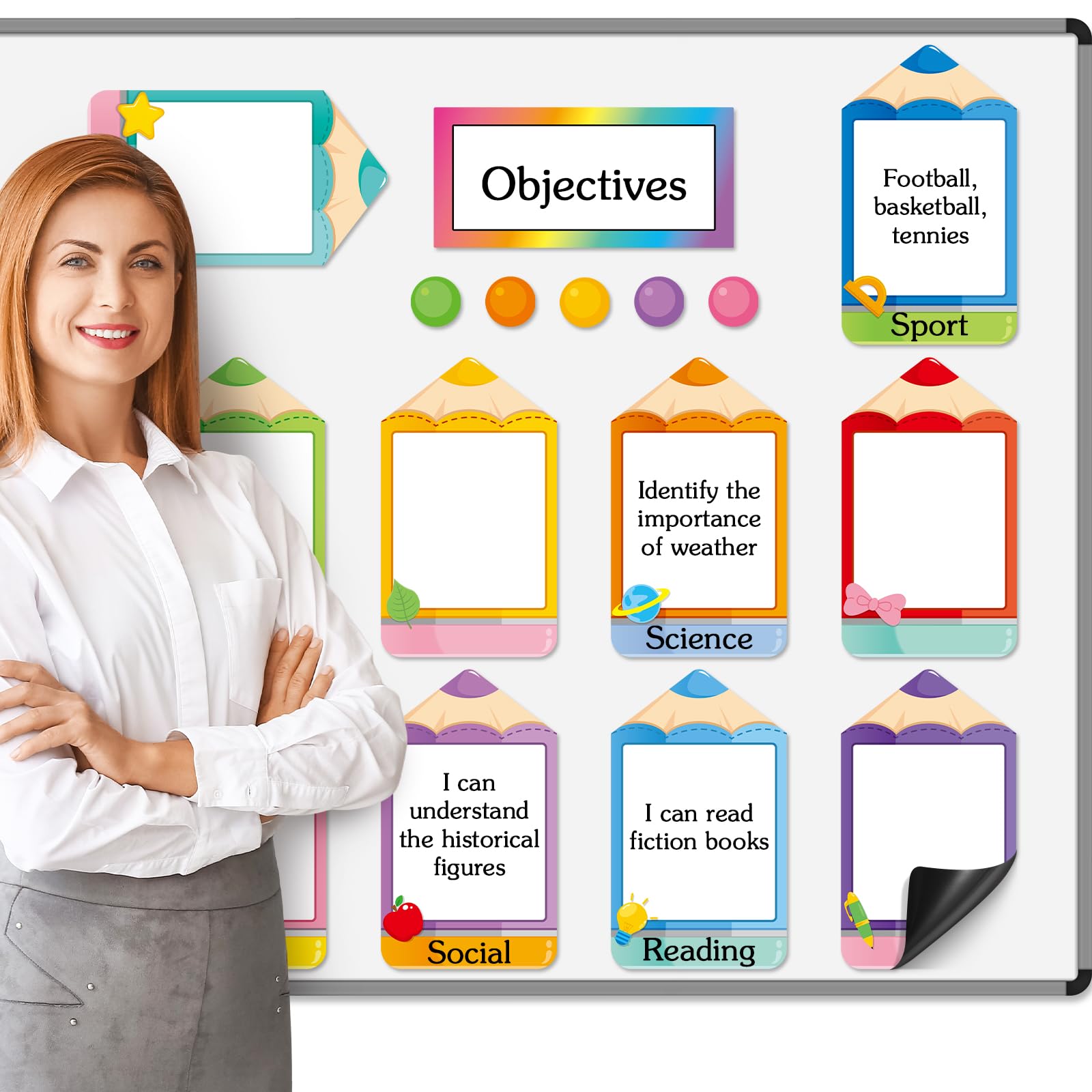 Snapklik.com : Trandraft 16 Pcs Magnetic Write Wipe Organization Chart ...