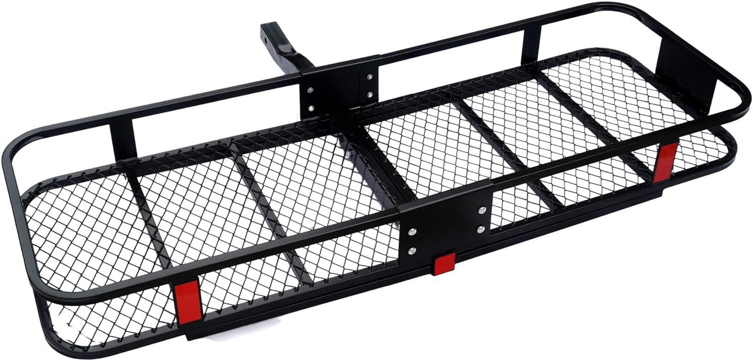 LAX Heavy-Duty Hitch Mount Cargo Carrier, 500lb Capacity Foldable ...