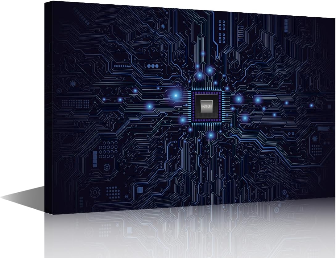 Amazon.com: Wall Art for Living Room CPU Chip on Motherboard Wall ...
