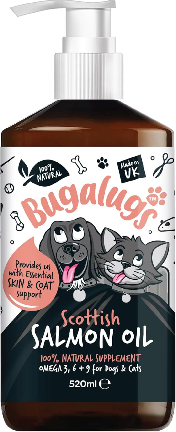 Bugalugs Scottish Salmon Oil For Dogs & Cats, Dog Supplement Supports ...