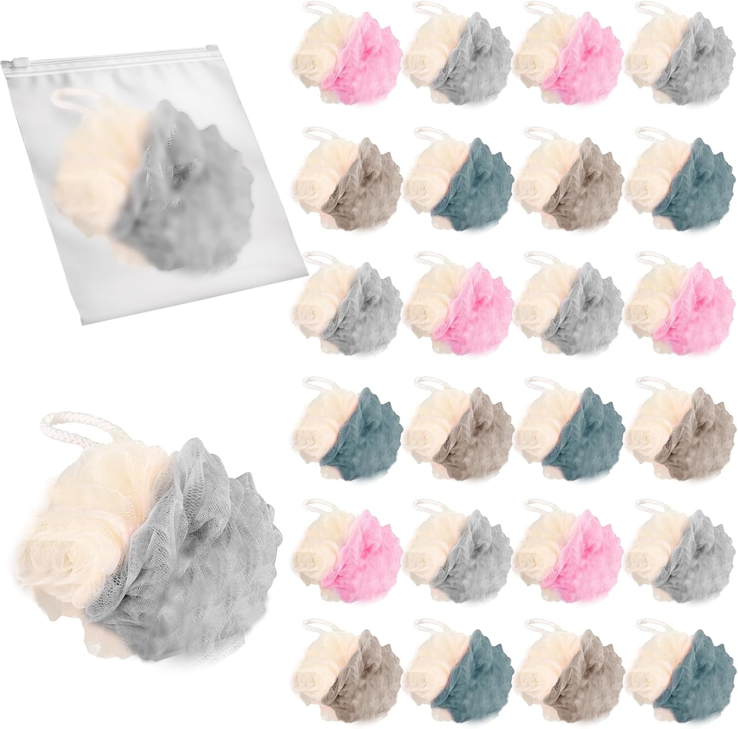 Amazon.com: GWZiehory 24 Pack Travel Loofah, Individually Wrapped Small ...