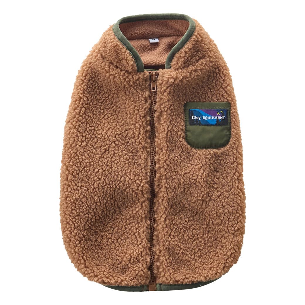 Amazon | iDog 背中開きクラシックボアベスト IDOG EQUIPMENT アイドッグXSブラウン | IDOG＆ICAT | 服・アクセサリ 通販