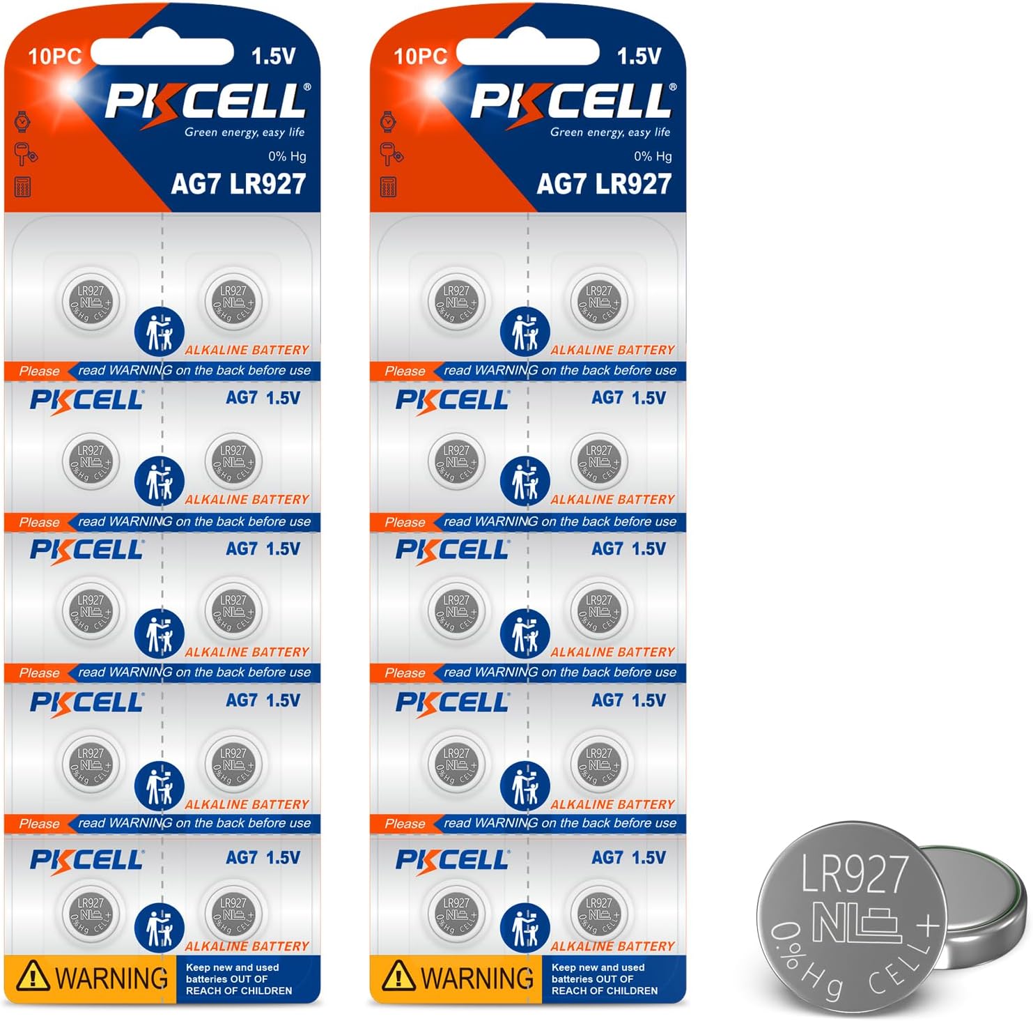 Amazon.com: PKCELL 20-Pack 395 Watch Battery LR927 Batteries SR927SW ...