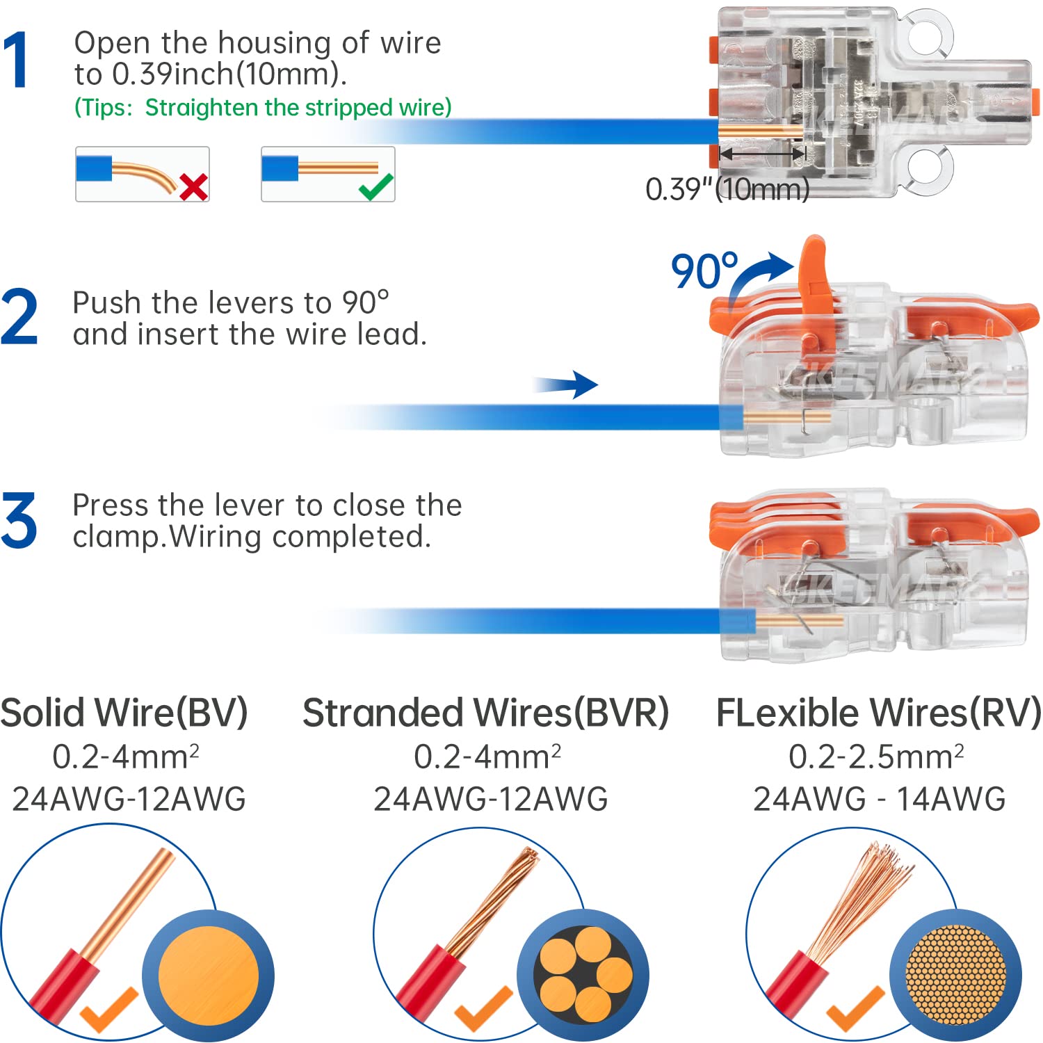 Snapklik.com : GKEEMARS 10Pcs Mini Electrical Wire Connectors, DIY ...