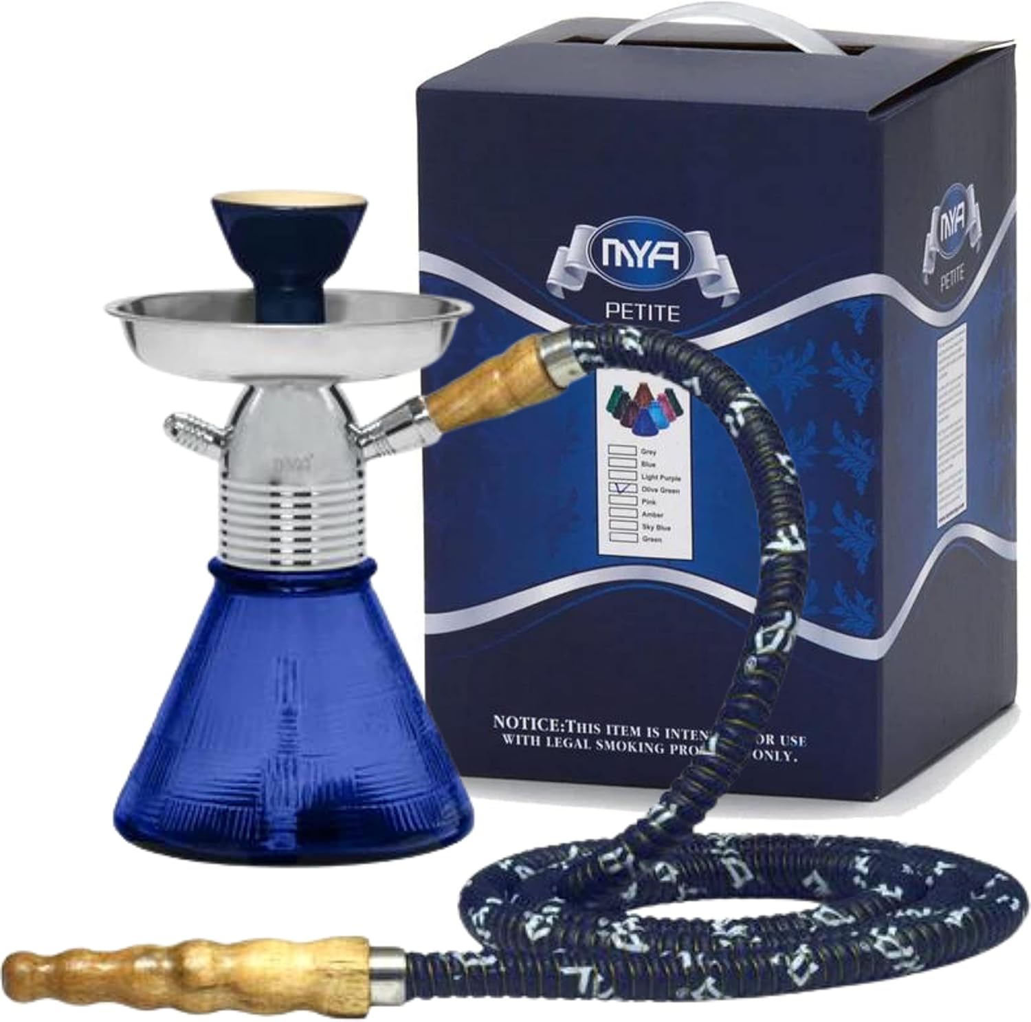 Amazon.com: Petite Glass Hookah Set - 8 inch Mya Shisha with Everything ...