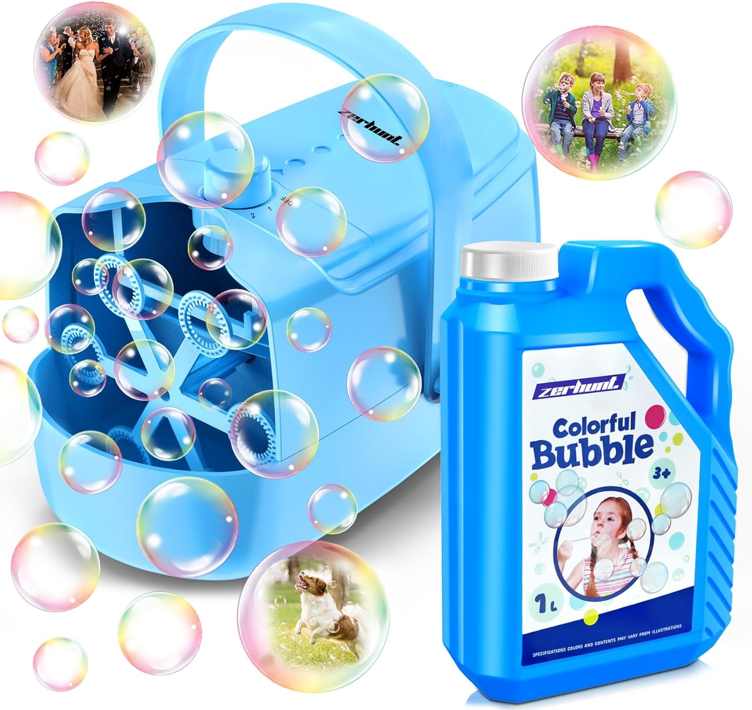 Amazon.com: Zerhunt Bubble Machine Durable Automatic Bubble Blower and ...