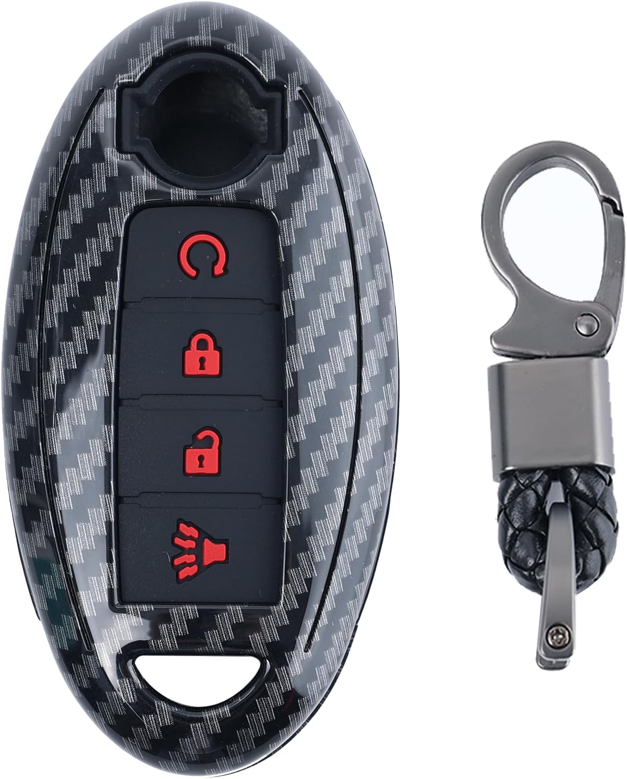 Amazon.com: for Nissan Key Fob Cover with Key Chian 4 Button for Nissan ...