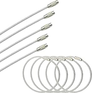 Amazon.com: MyyYiTar 30 Pack Cable Keychains 3mm Coated Steel Wire ...