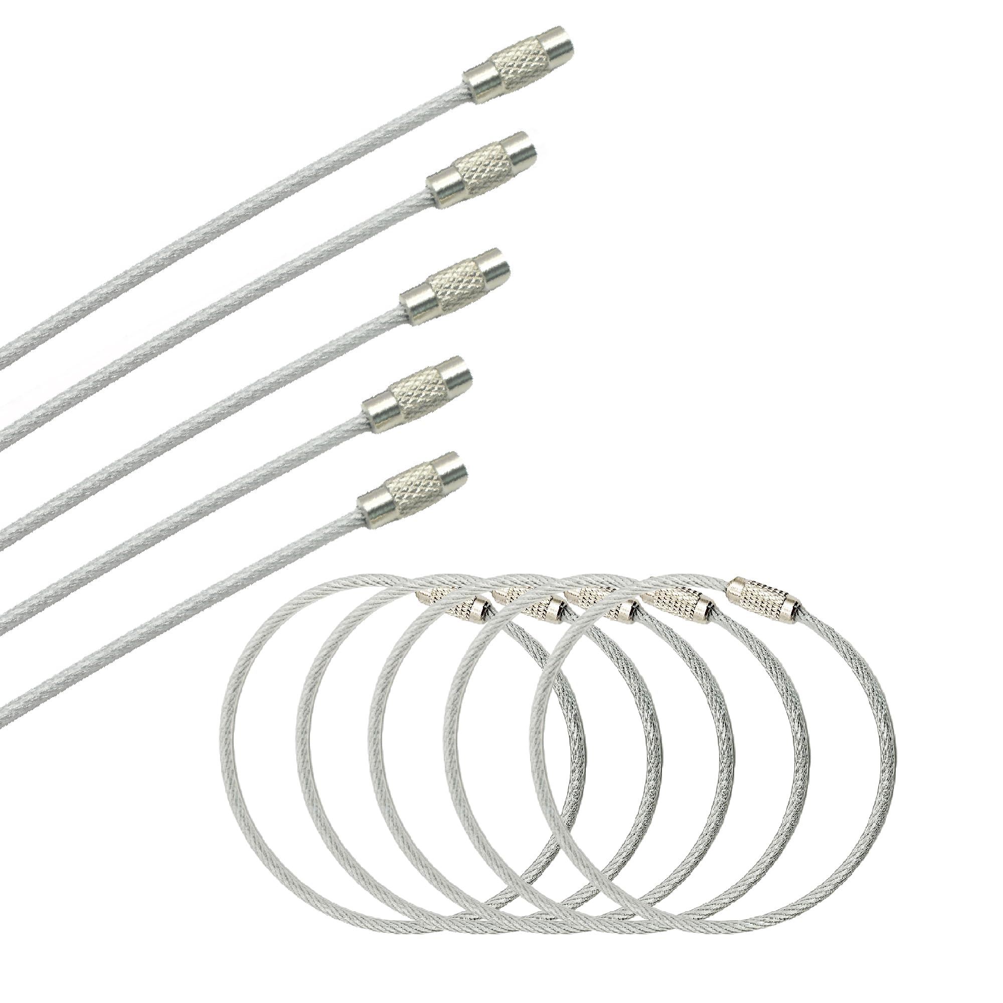 Amazon.com: MyyYiTar 3 mm 10 inch Steel Wire Keychain Cable Stainless ...