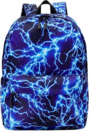 Amazon.com | UREYMX Lightning Backpack School Backpack Boys Girls ...