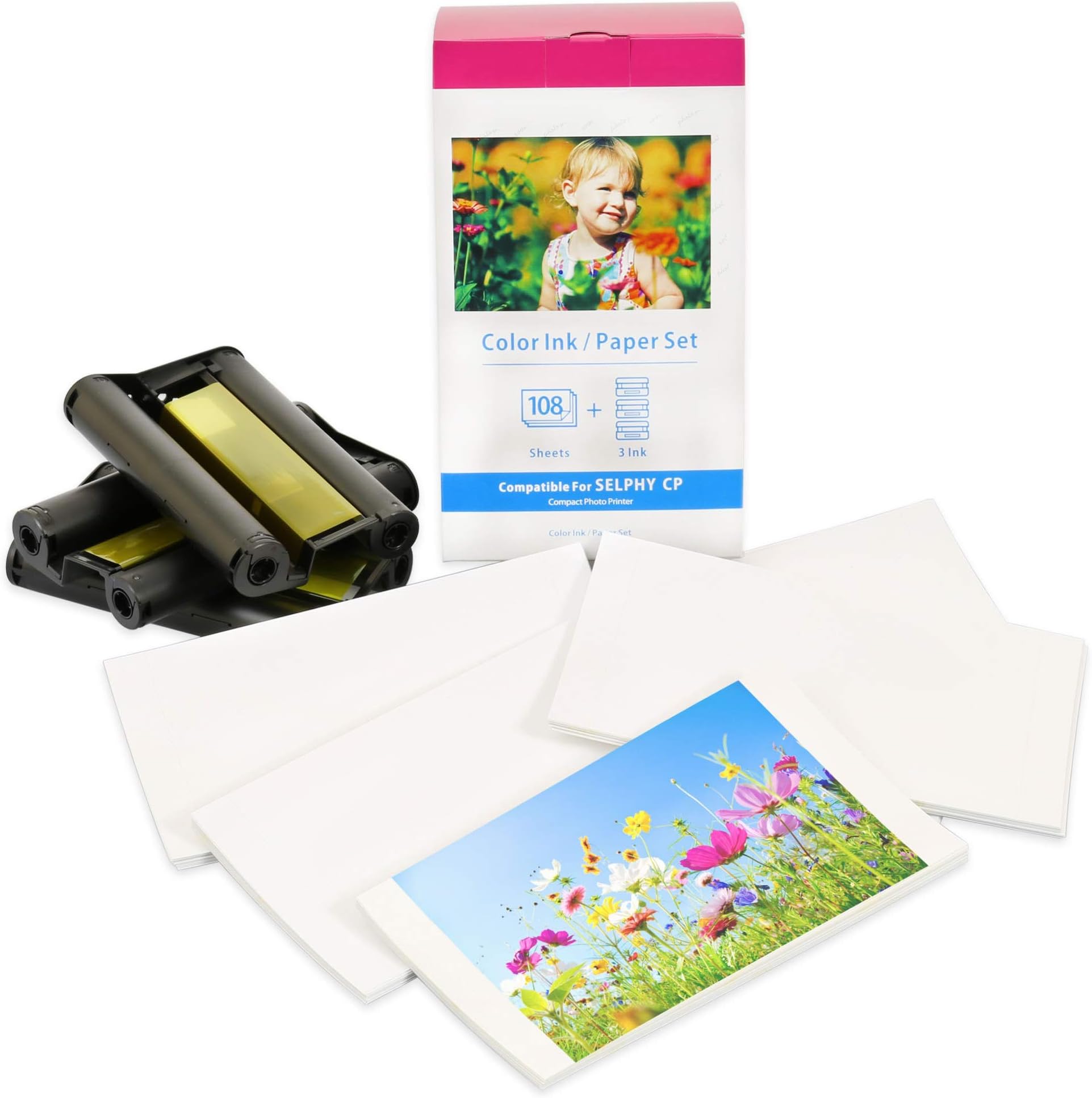 Compatible KP-108IN Ink and Paper Set for Canon Selphy CP1300 CP1200 ...