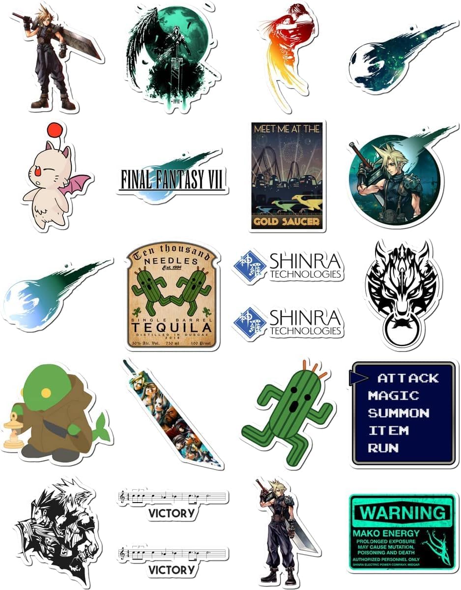 Amazon.com: 20 Pcs Value Pack Final Decal Fantasy Sticker Waterproof ...