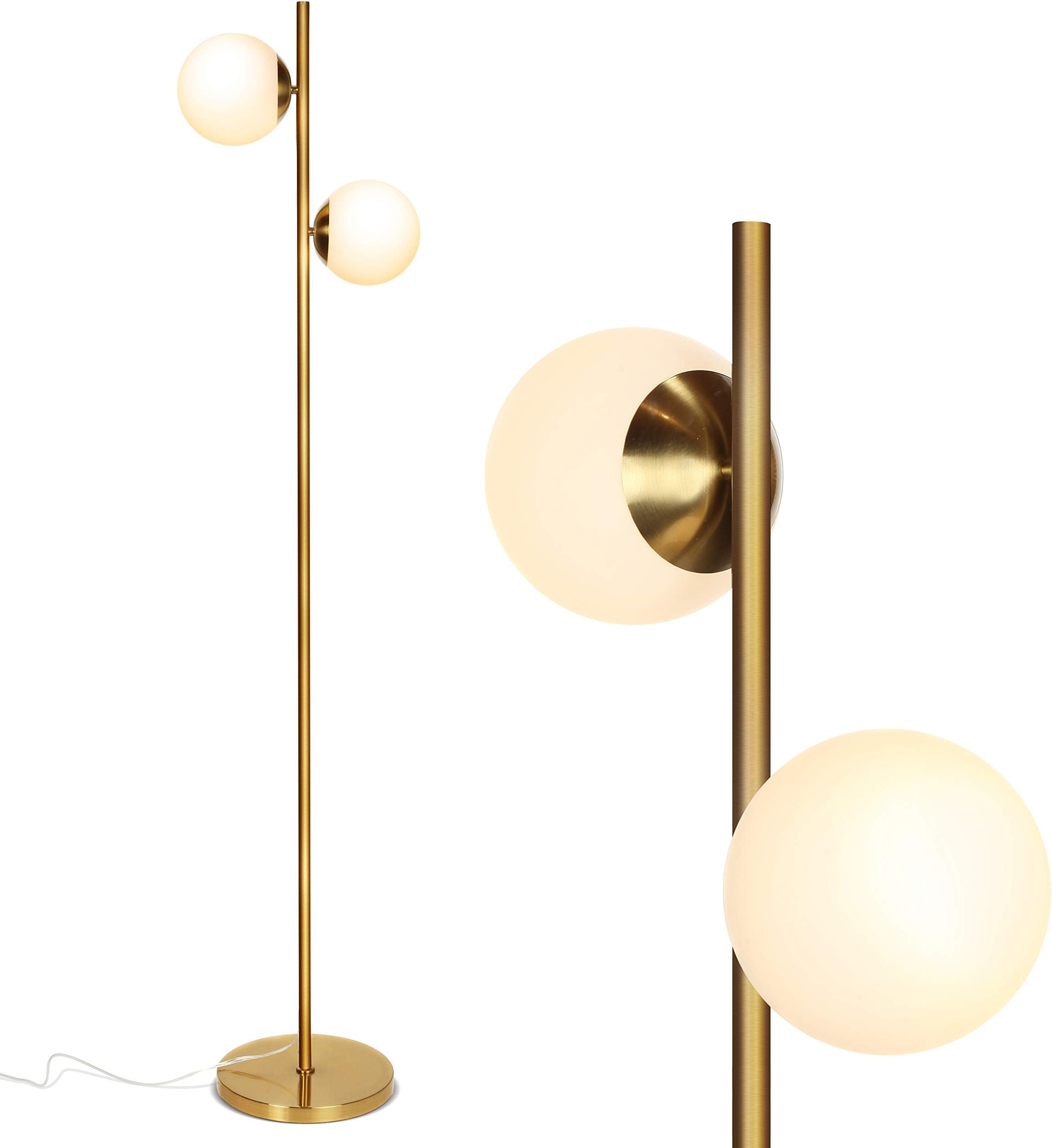 Brightech Sphere Floor Lamp for Living Room, Mid-Century Modern 2 Globe ...