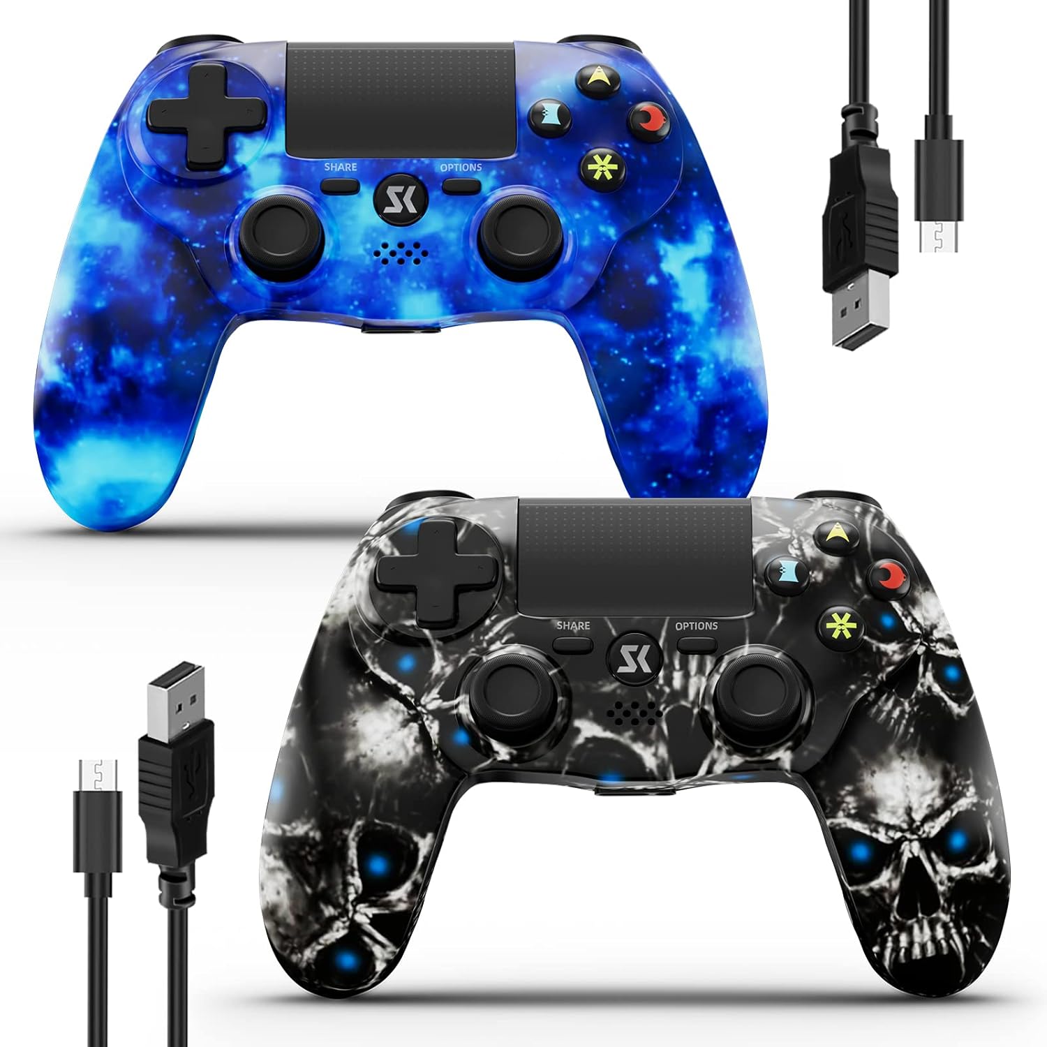 Amazon.com: Kujian 2 Pack Wireless Controller for PS4, Wireless Remote ...