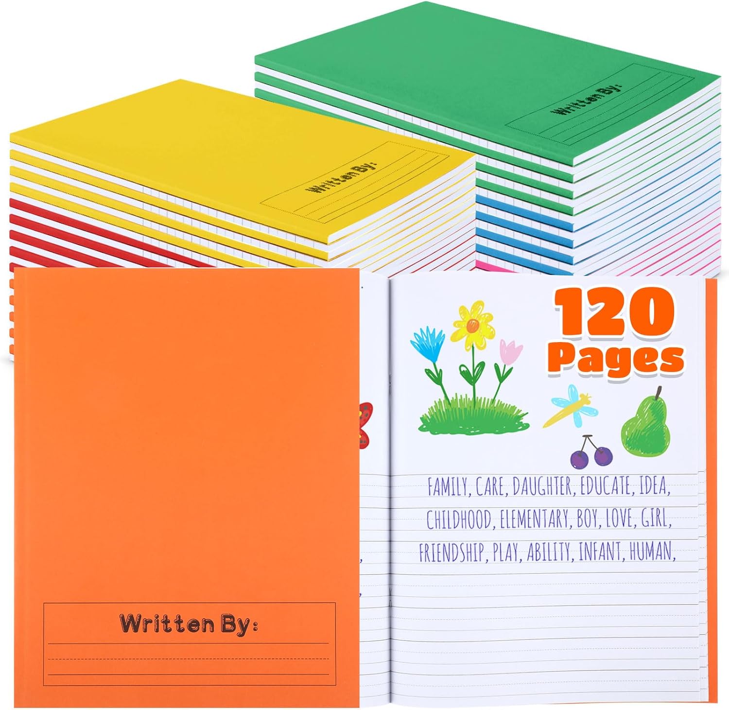 Amazon.com : Henoyso 12 Pcs 120 Pages Primary Composition Notebooks 9 3 ...