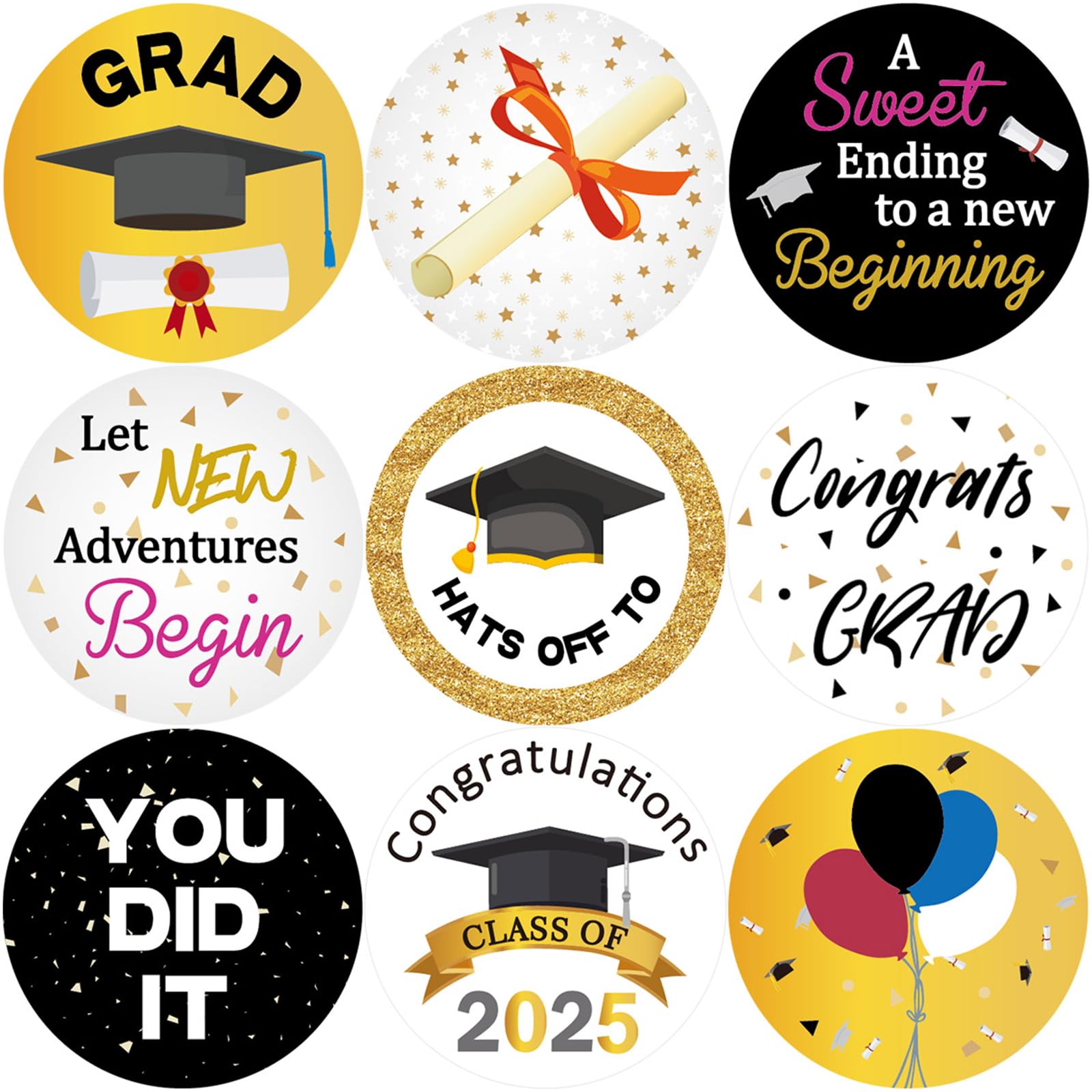 Amazon.com: Graduation Stickers Class of 2025 Party Favor Labels for ...