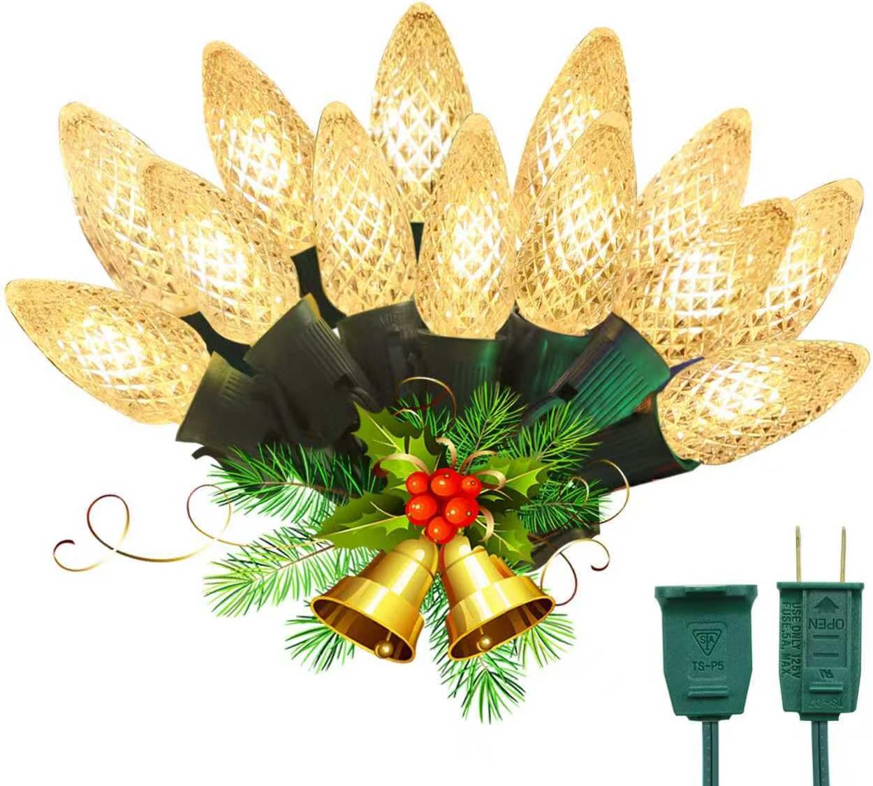 Amazon.com: EMYMLIGHT C9 Christmas Lights, Connectable 50 FT C9 String ...