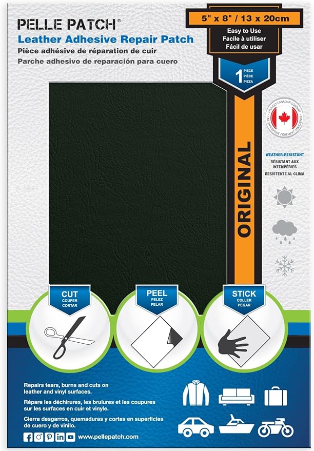 Pelle Patch - Car Leather Vinyl Repair Kit - No Heat Vinyl Repair ...