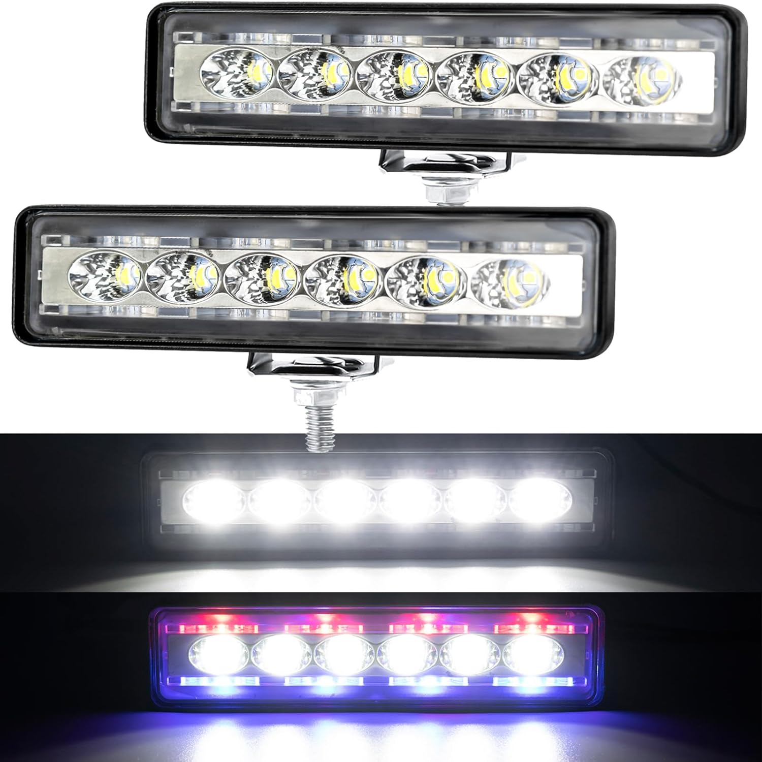 AUTOXBERT 2PCS 6Inch LED Light Bar, Off-Road Driving LED lights, Single ...