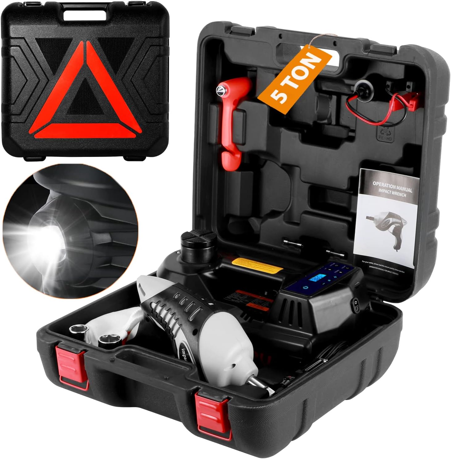 Kit de gato eléctrico para automóvil, gato hidráulico de 5 toneladas ...