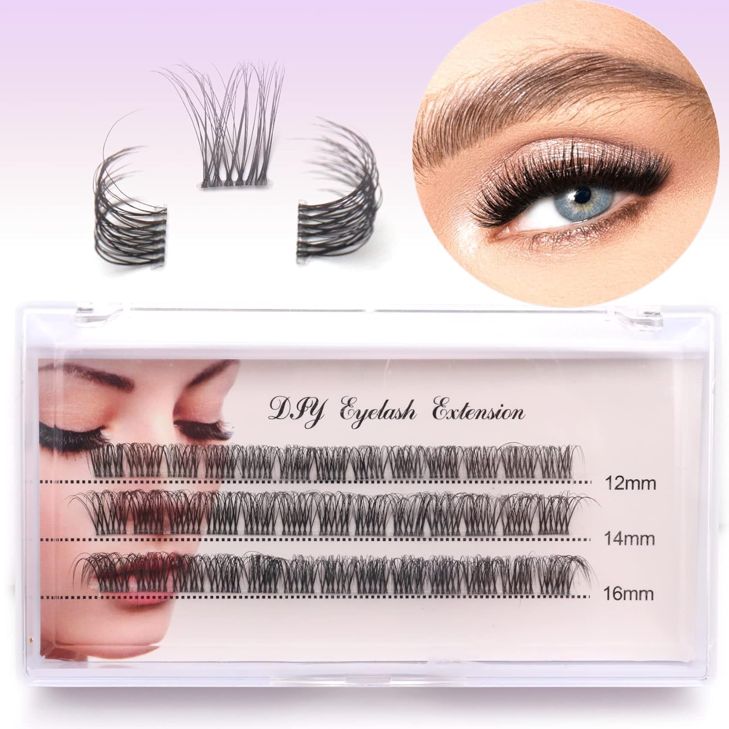 Amazon.com: Veleasha DIY Eyelash Extension Individual Lashes with Clear ...