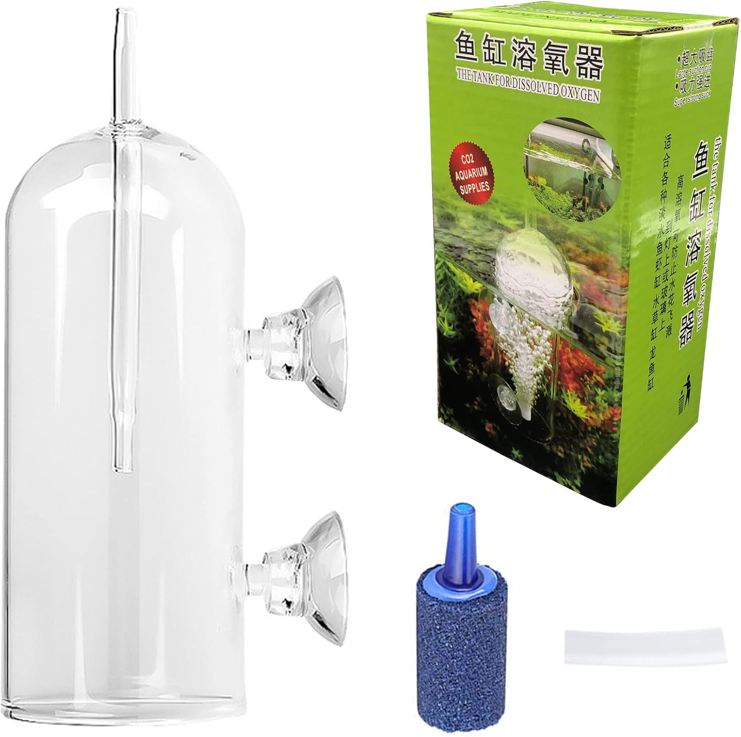 Caylingdee Aquarium Air Bubbler Glass Oxygen Bubbler Cup Air Diffuser ...