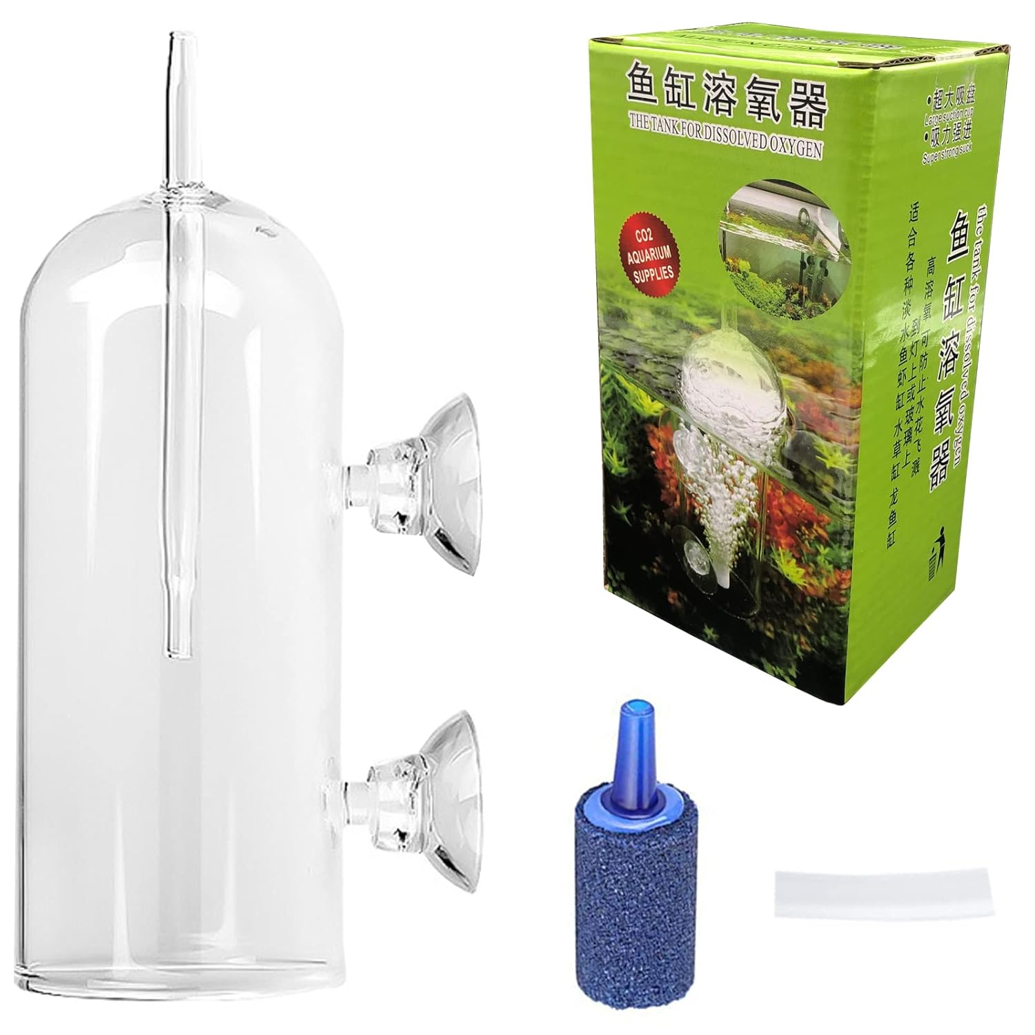 Caylingdee Aquarium Air Bubbler Glass Oxygen Bubbler Cup Air Diffuser ...