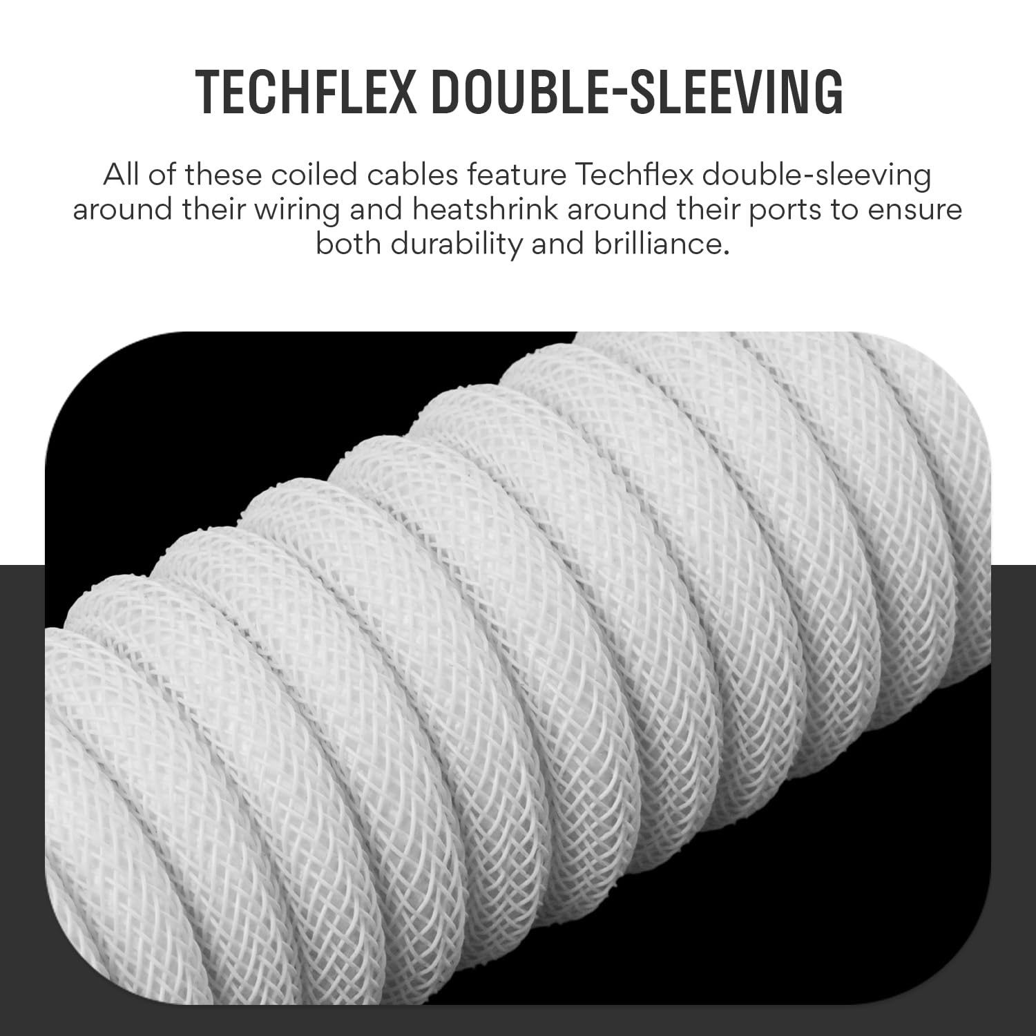 Snapklik.com : DROP Black And White Coiled Keyboard Cable