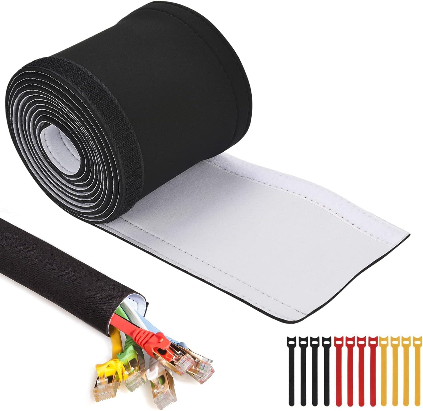 Amazon.com: Neoprene Cable Management Sleeve 10ft (120 inch) - 1.5 inch ...