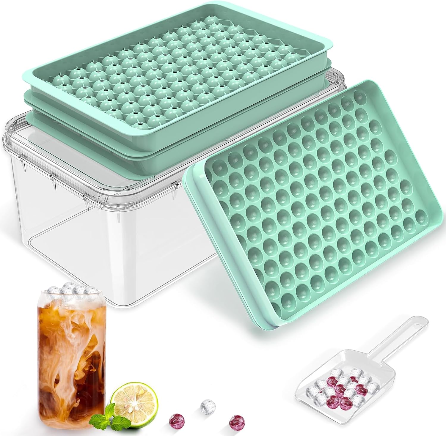 Amazon.com: Mini Ice Cube Trays for Freezer, Small Round Ice Cube Molds ...