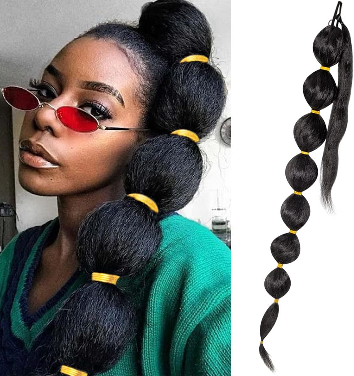 Amazon.com: BEAUTTO Bubble Ponytail Extension Long Afro Puff Bubble ...