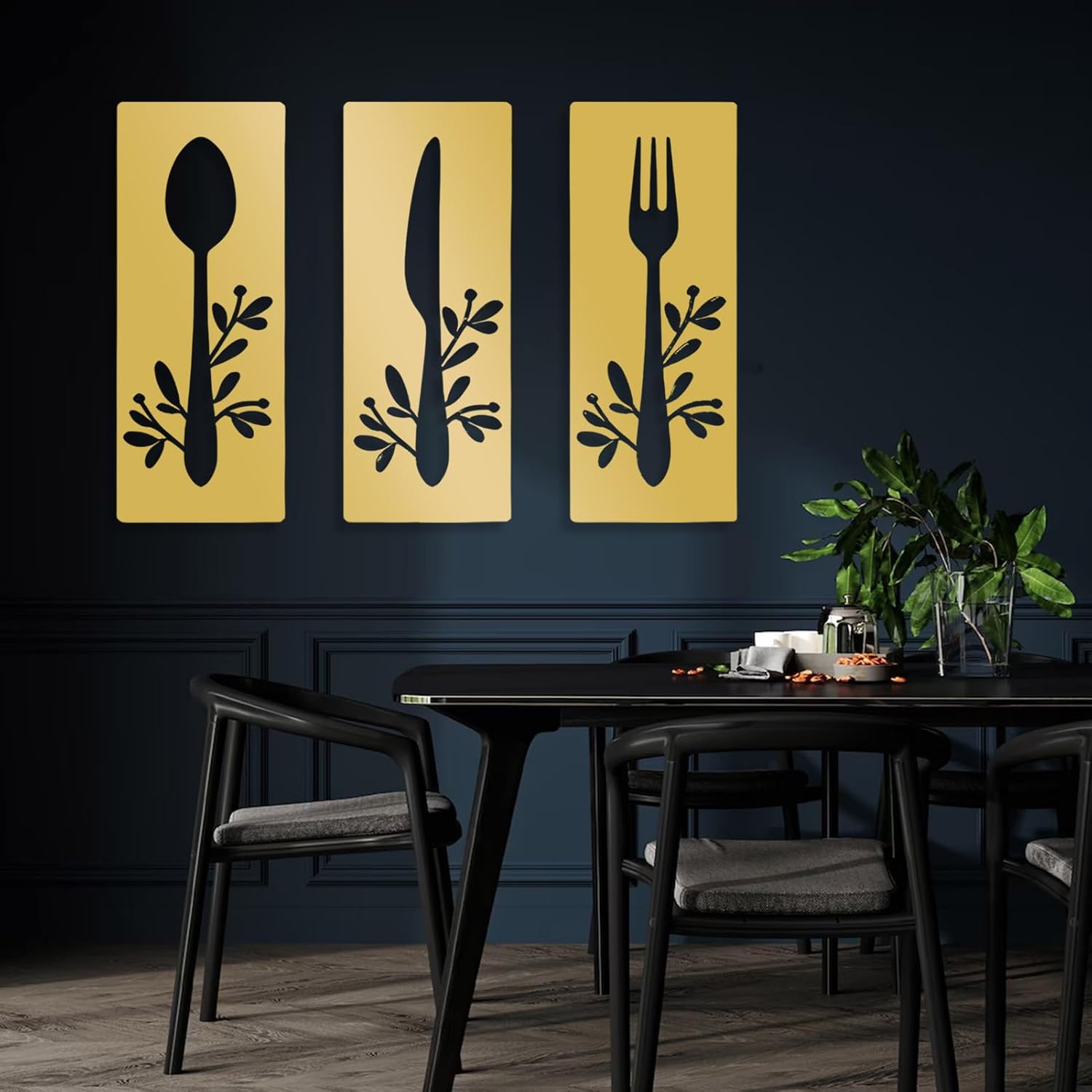 Amazon.com: Fork Knife Spoon Metal Wall Decor, Metal Kitchen Wall Decor ...