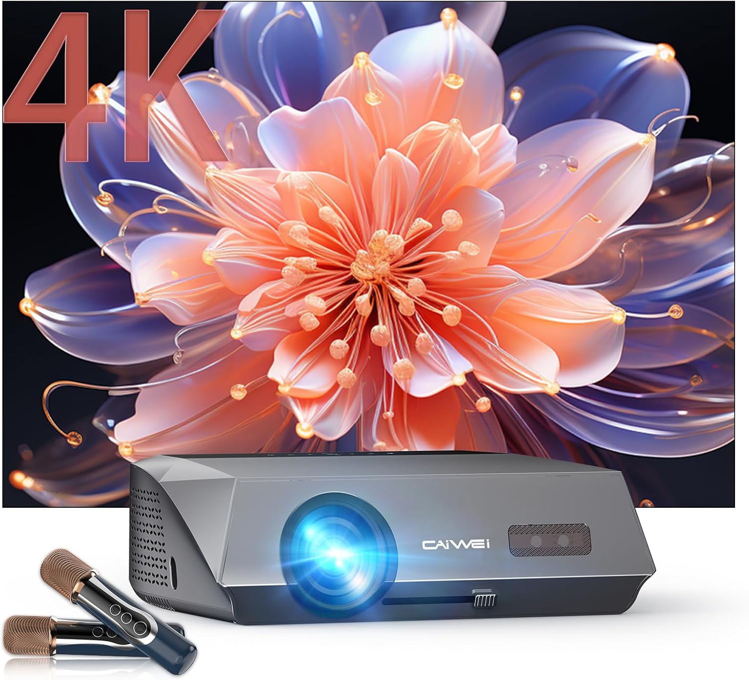 2300 ANSI Daytime 4K Projector with 2 Wireless Mics Portugal | Ubuy