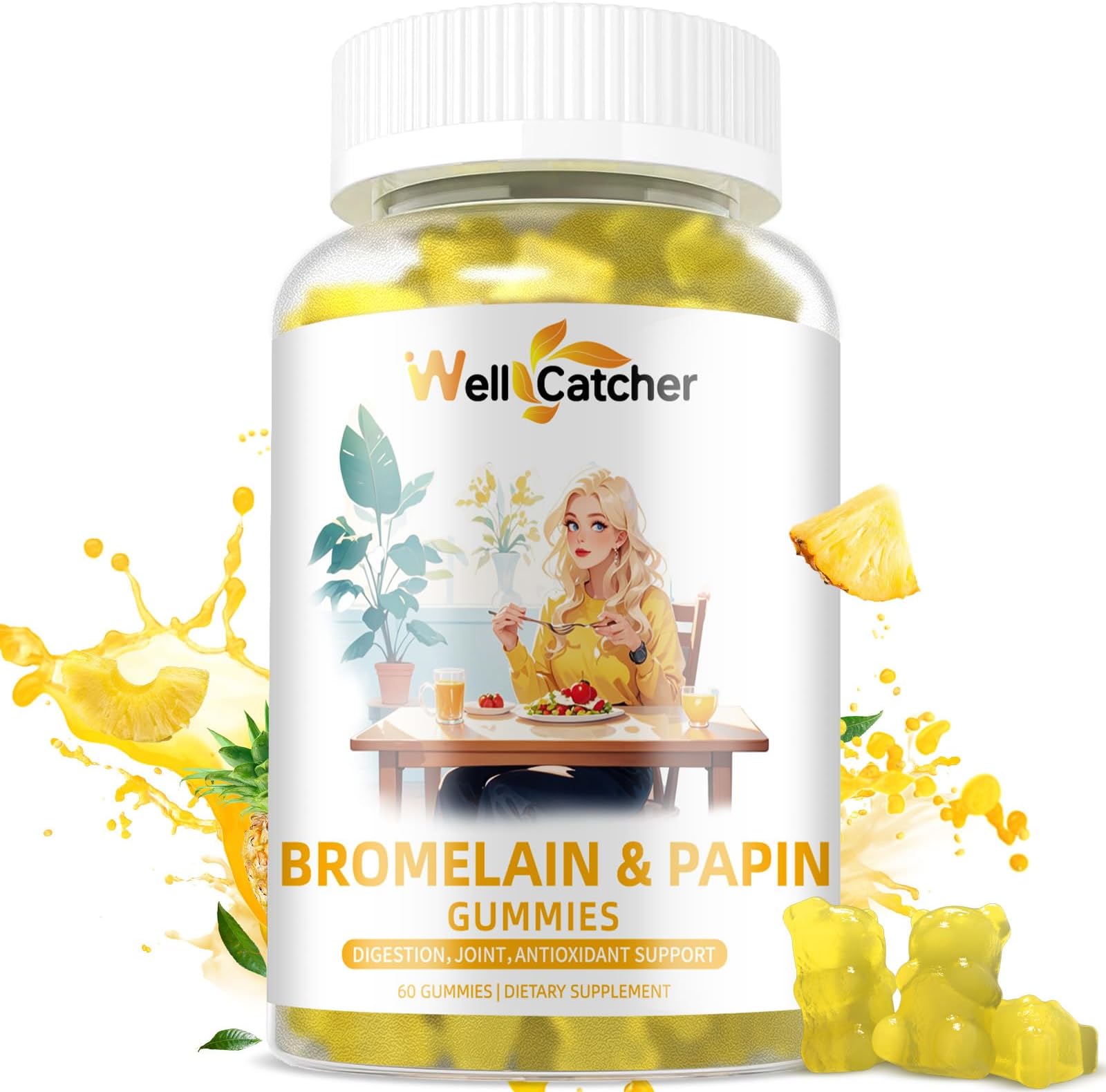 Amazon.com: Bromelain Papain Enzyme Gummies Supplement: Bromelain 500MG ...
