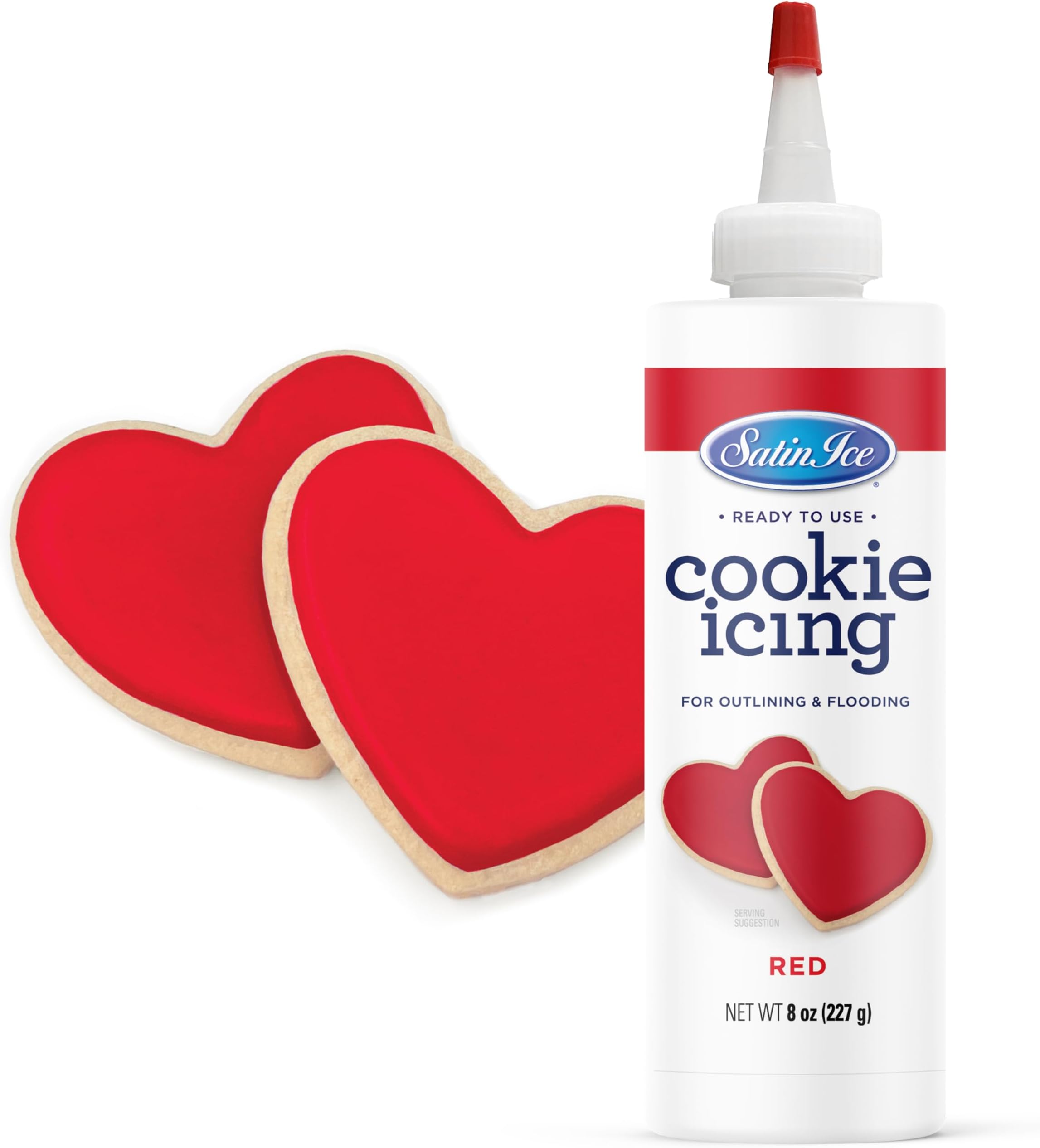 Amazon.com : Satin ice Red Cookie Icing - 8oz - Bottle : Everything Else