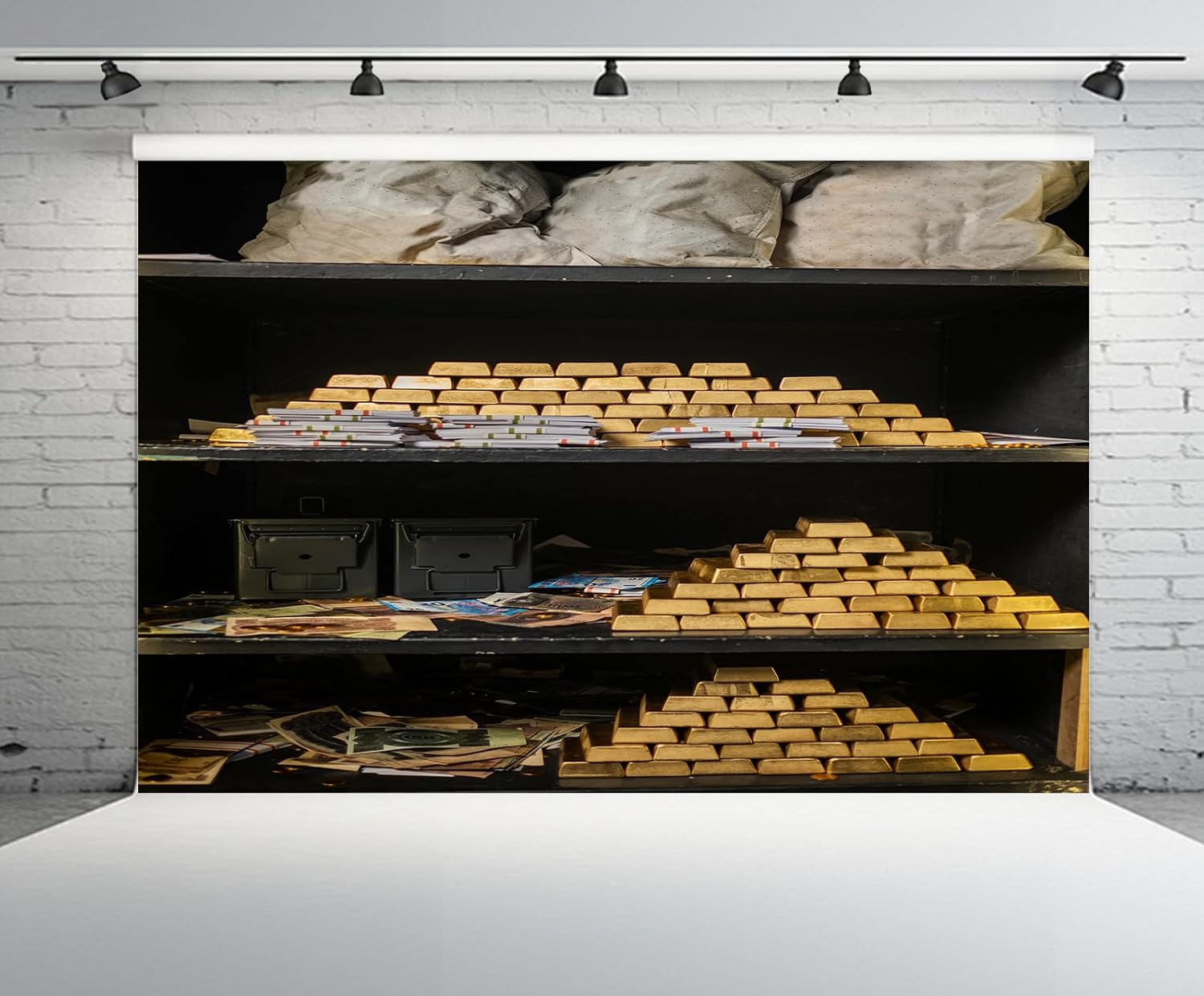 Amazon.com : CHNYWORK 12x8ft Bank Vault Backdrop Bank Treasury Dollars ...