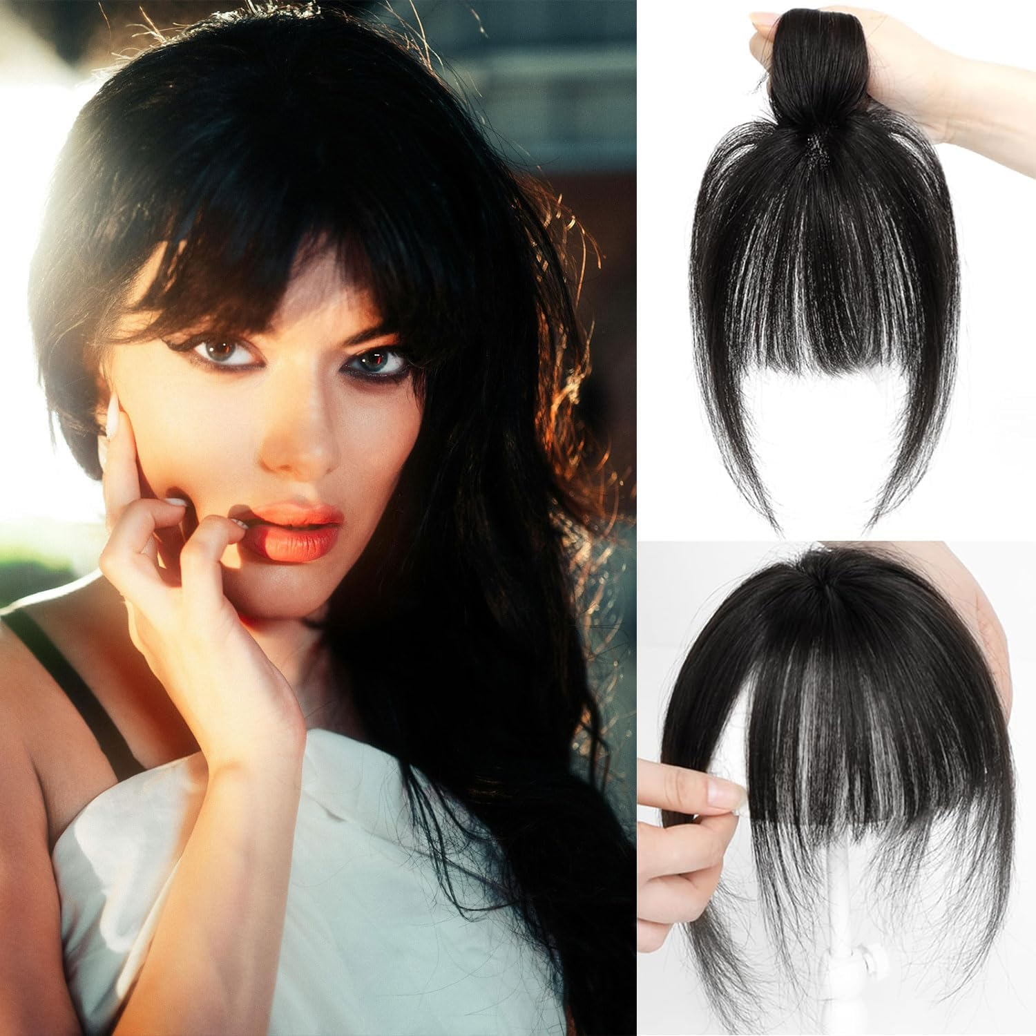 Amazon.com : VASILIA Bangs Hair Clip, Clip in Bangs Hair Toppers for ...